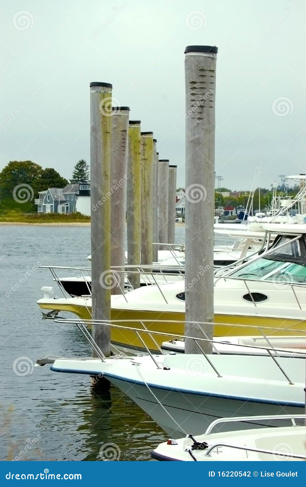 Marina Pier Posts stock photo. Image of series, marina - 16220542