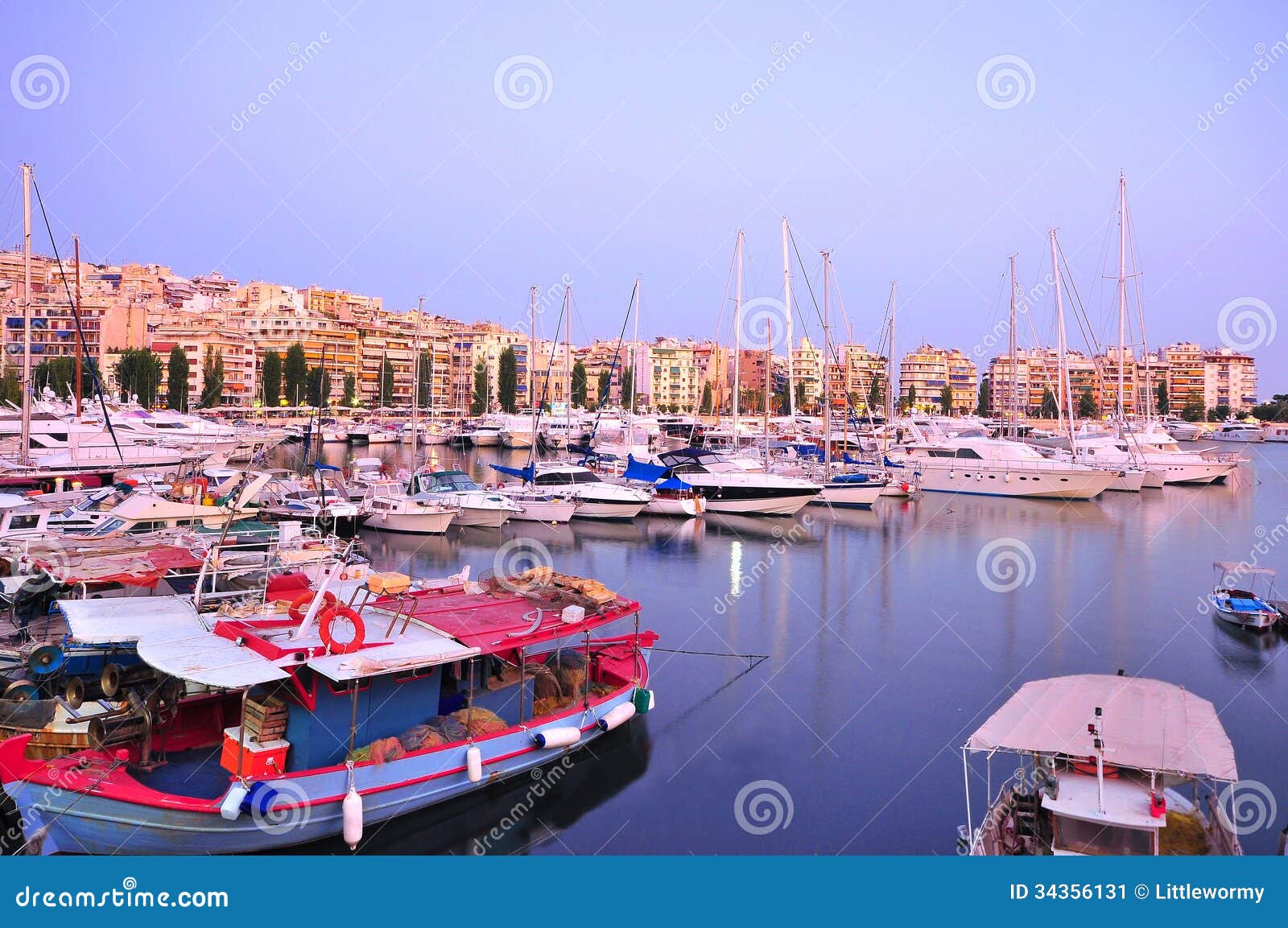 Marina in Piraeus, Greece stock image. Image of ocean - 34356131