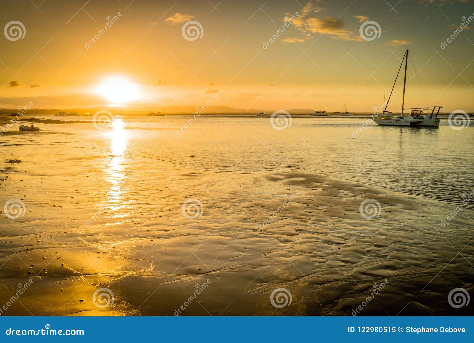 1770 Marina in Queensland at Sunset in Australia Stock Image - Image of ...