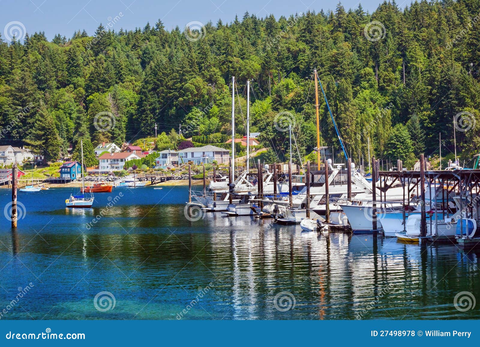 Marina Reflection Gig Harbor Washington State Stock Photo - Image of ...