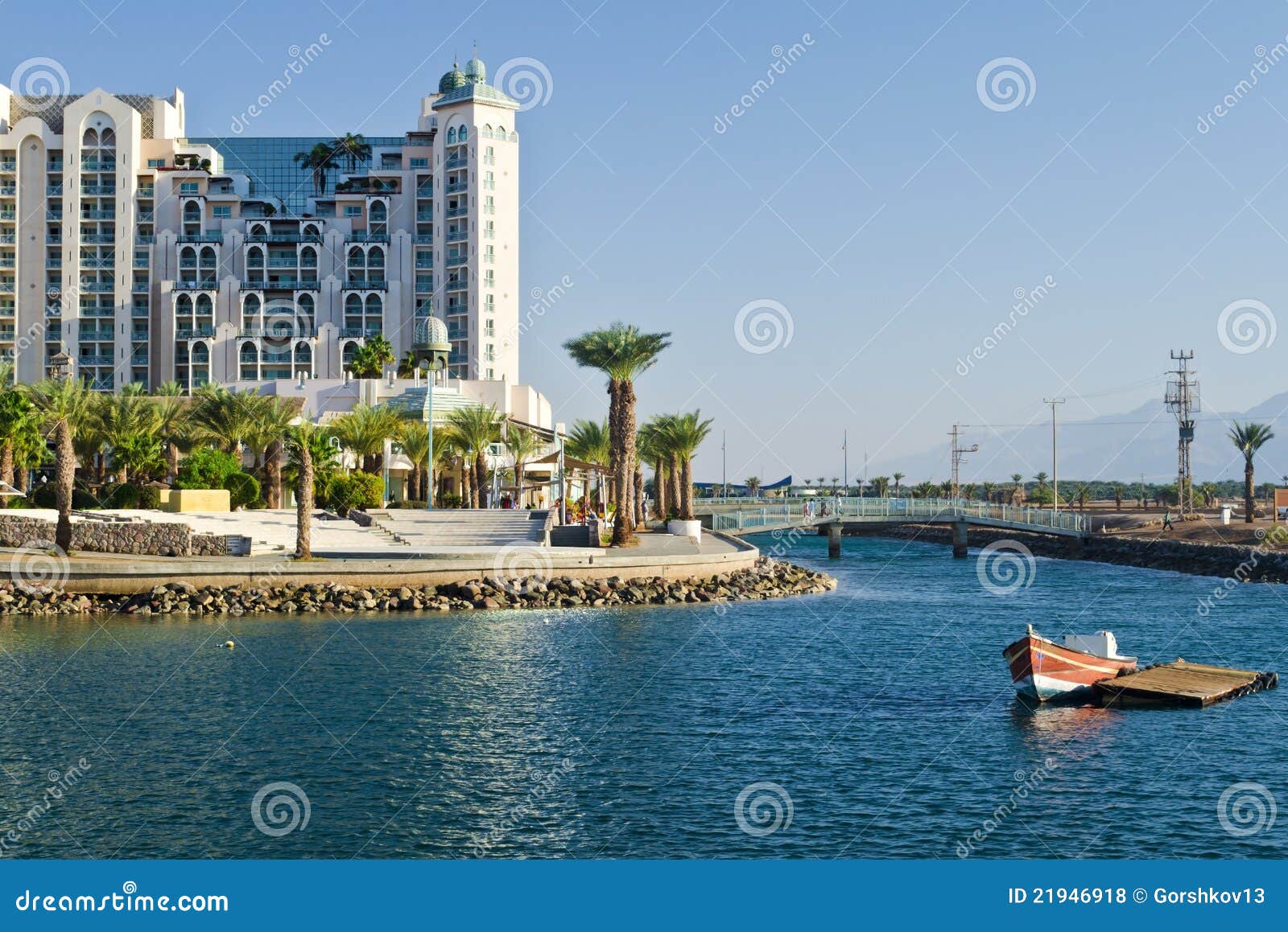Marina and Resort Hotels in Eilat, Israel Stock Photo - Image of water ...