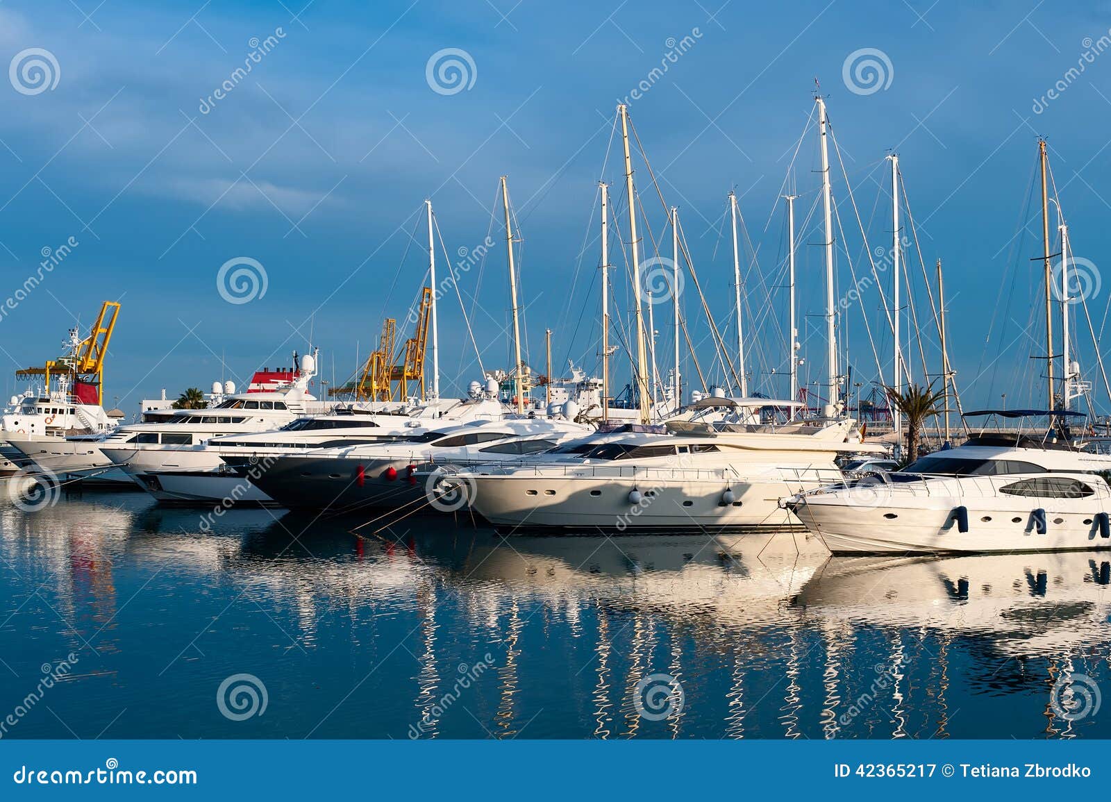 Marina in Valencia stock image. Image of motor, coastline - 42365217