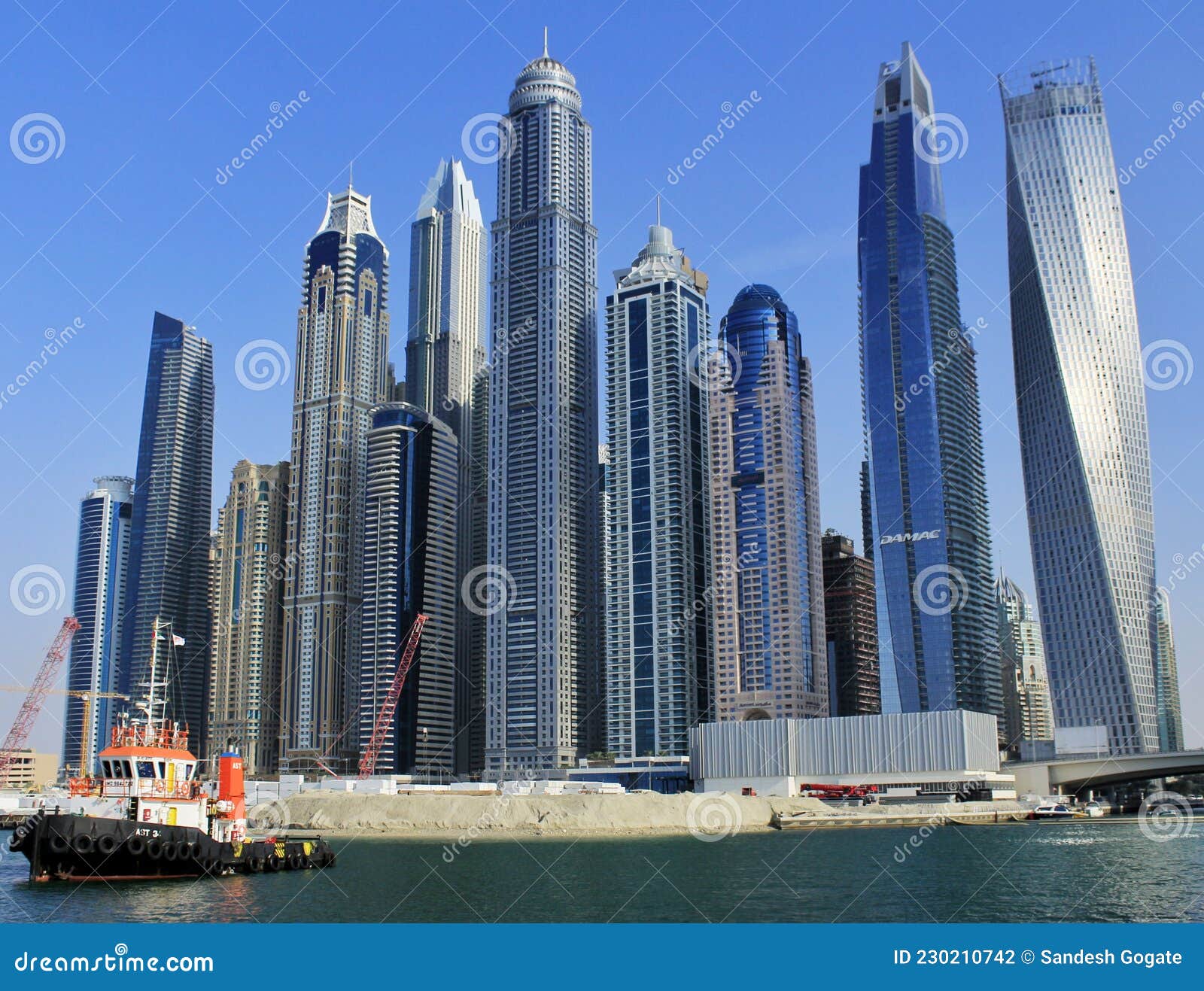 Marina view Dubai editorial photography. Image of skyline - 230210742