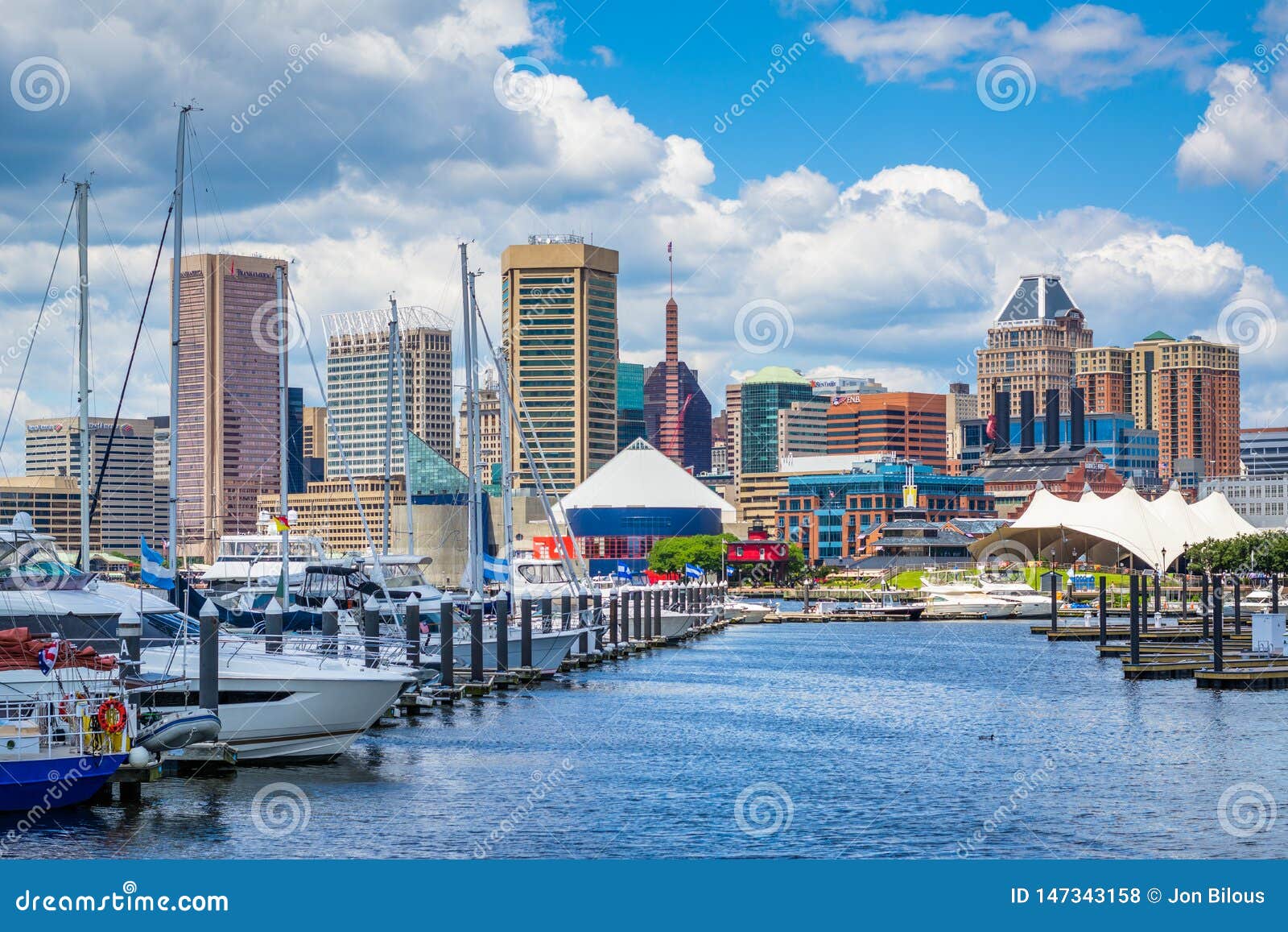 A Marina and View of the Inner Harbor in Baltimore, Maryland Editorial ...