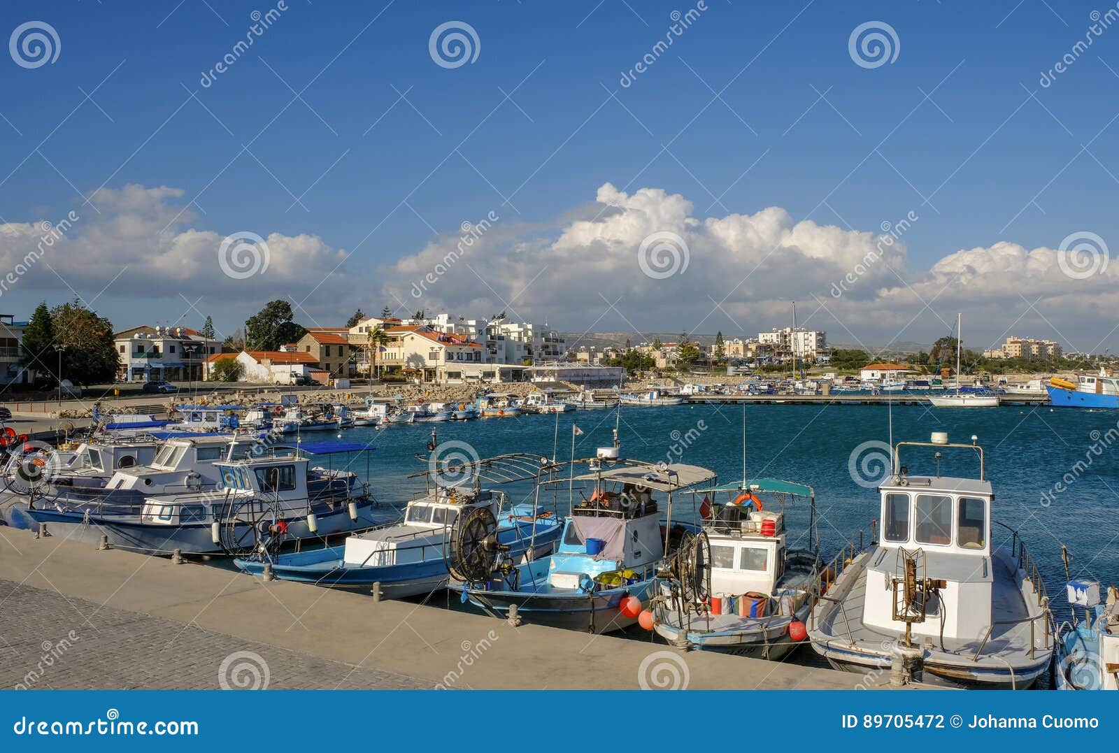 Marina, Zygi, View of Harbour and Village. Editorial Photography ...