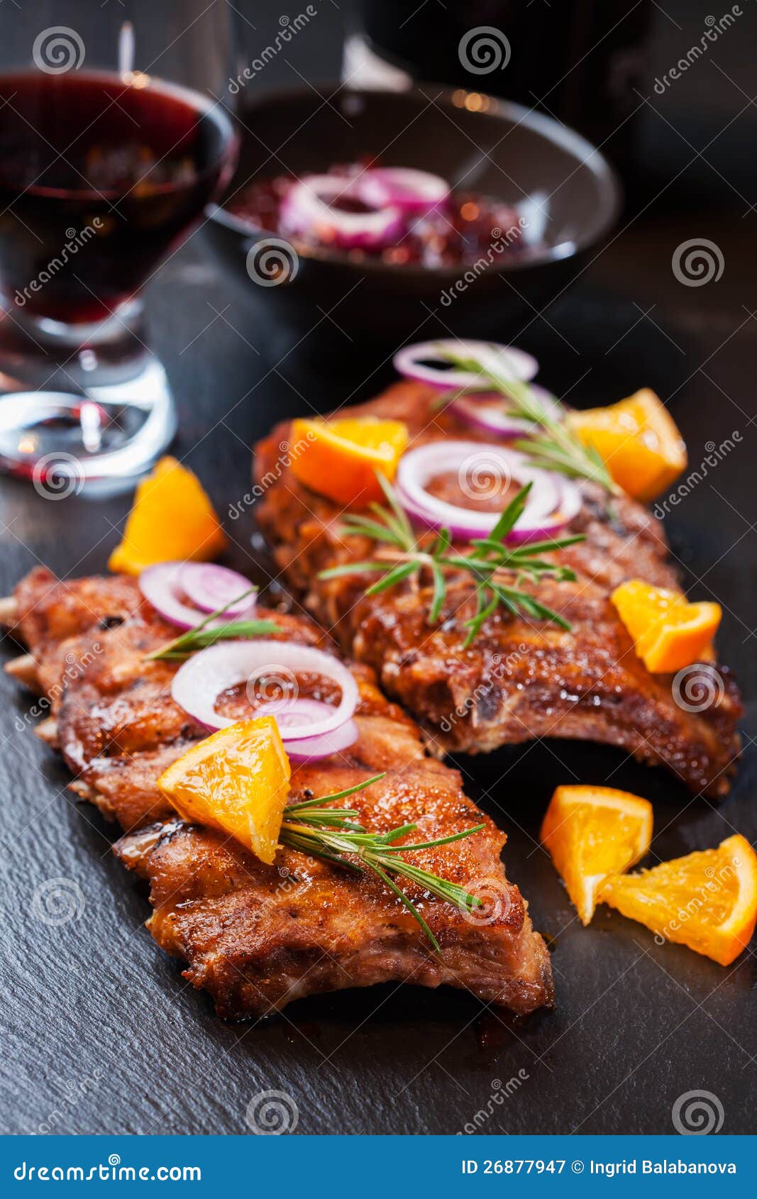 Marinated BBQ spare ribs stock image. Image of gastronomy - 26877947