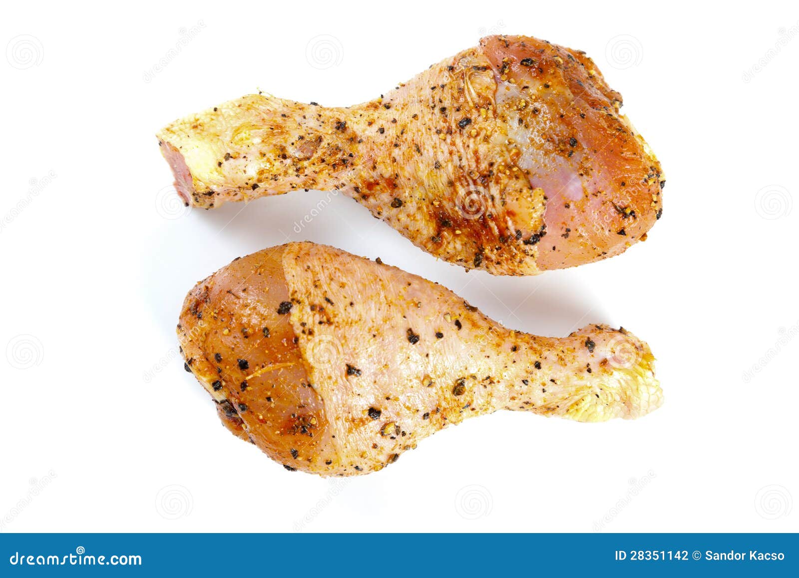 Marinated Chicken Legs Isolated on White Stock Photo - Image of ...