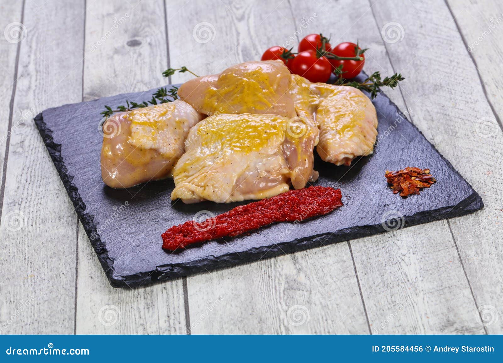 Marinated Chicken with Mustard Stock Photo - Image of meat, marinated ...