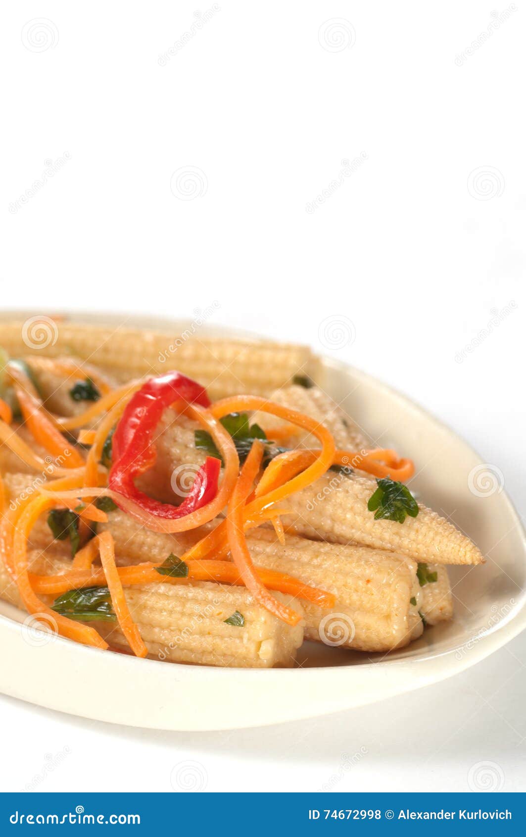 Marinated Corn stock photo. Image of greenery, carrot - 74672998