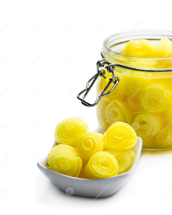 Marinated Daikon Isolated on White Stock Image - Image of healthy ...