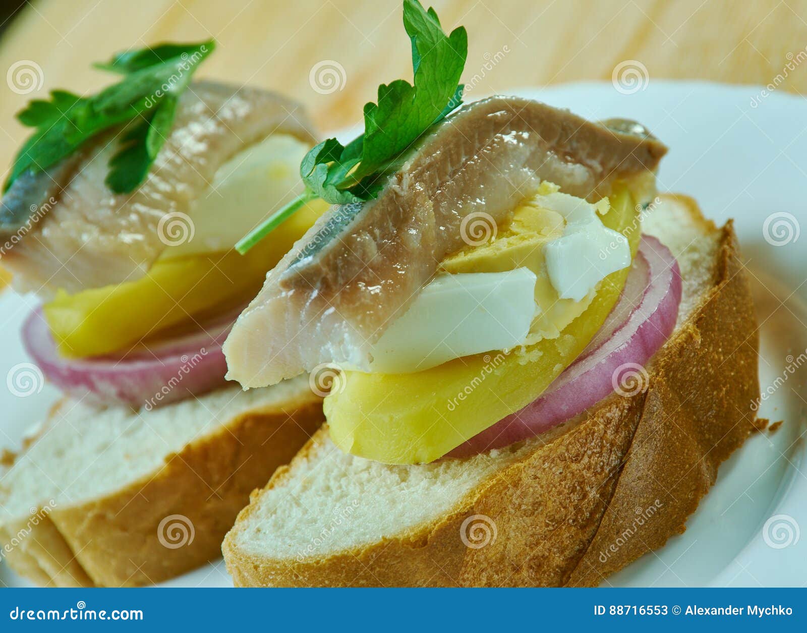 Marinated Fish Canapes stock image. Image of seafood - 88716553