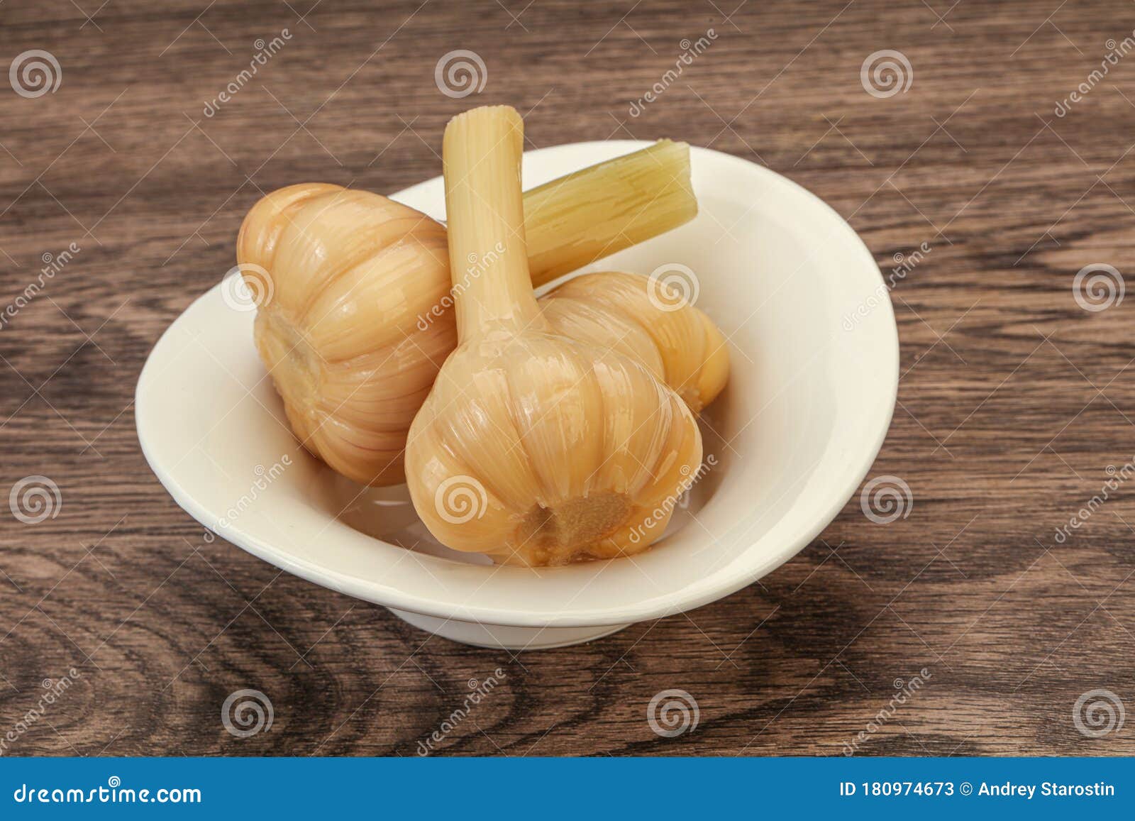 Marinated Garlic in the Bowl Stock Image - Image of white, glass: 180974673