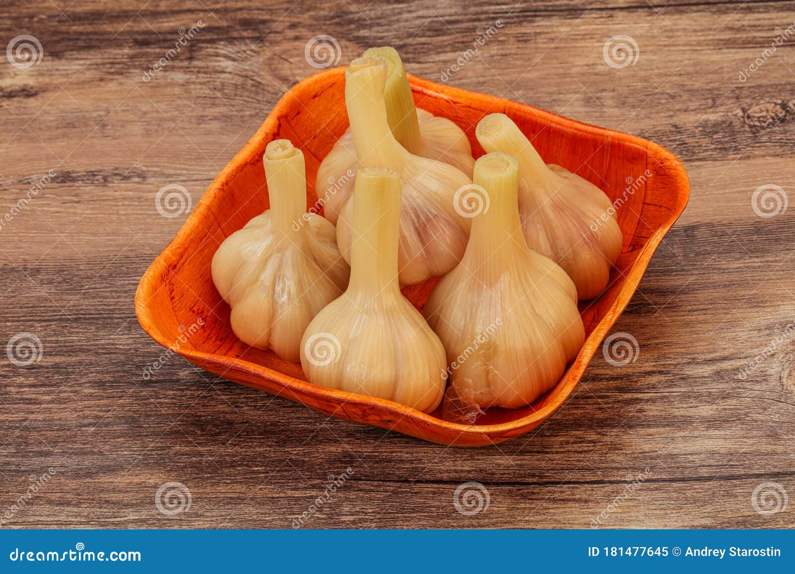 Marinated Garlic in the Bowl Stock Image - Image of isolated, product ...