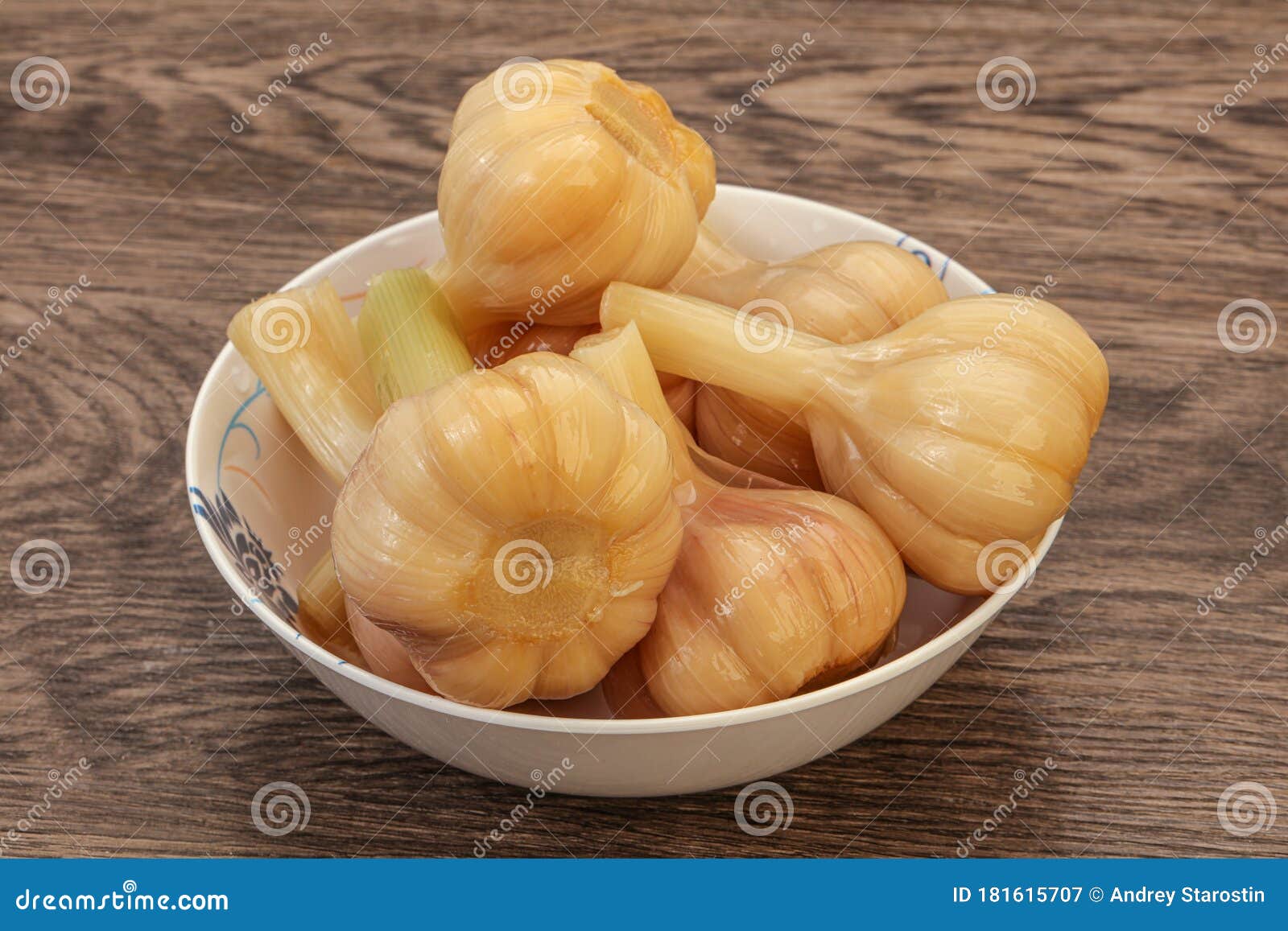 Marinated Garlic in the Bowl Stock Image - Image of isolated ...