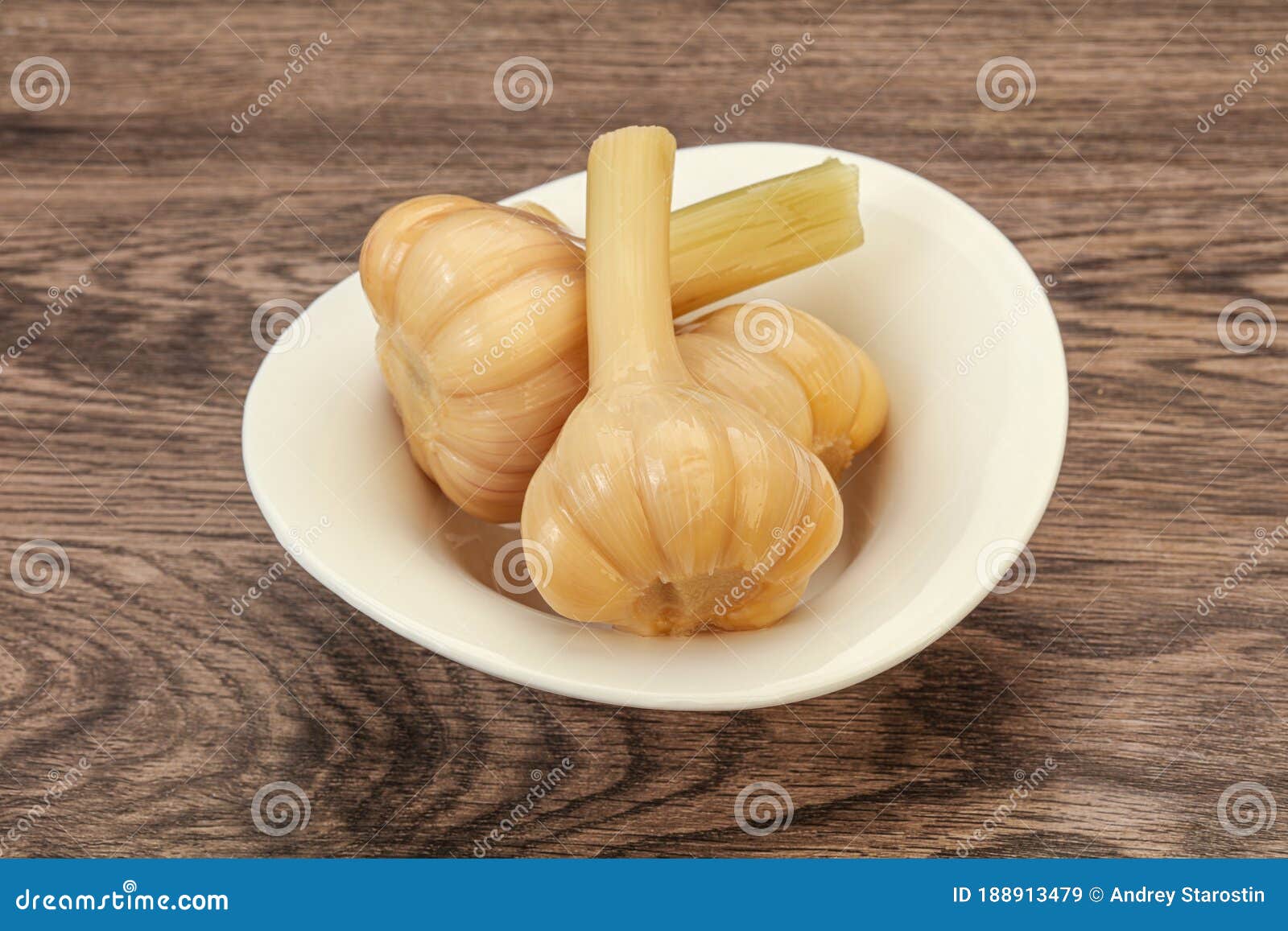 Marinated Garlic in the Bowl Stock Image - Image of preserved, homemade ...
