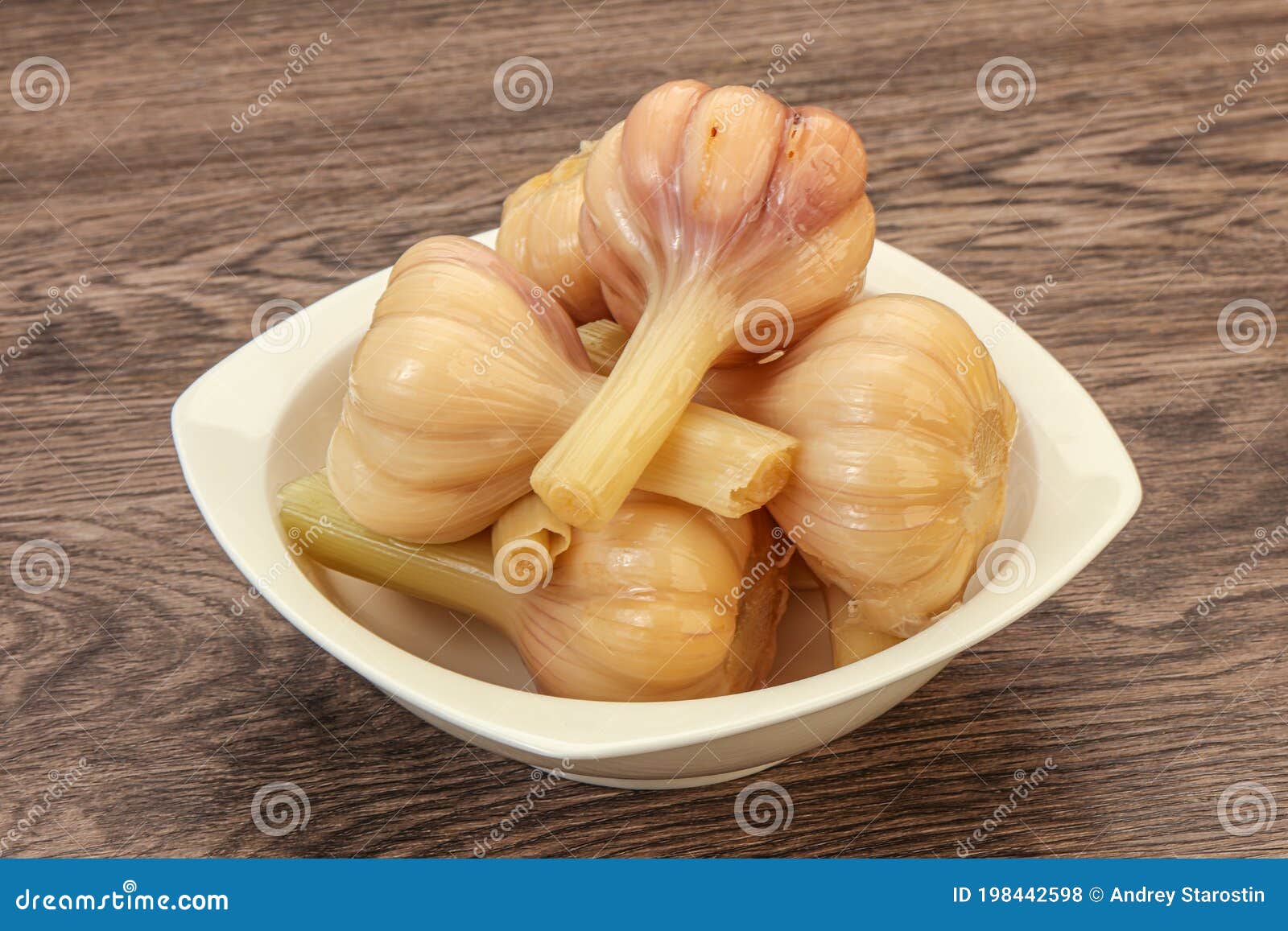 Marinated Garlic in the Bowl Stock Photo - Image of vegan, pickle ...