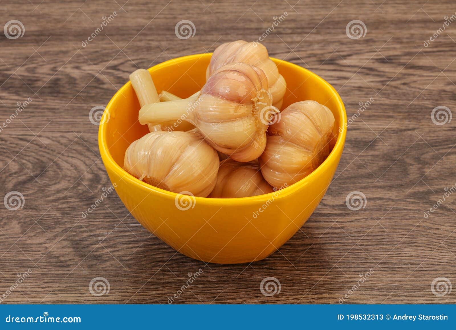 Marinated Garlic in the Bowl Stock Image - Image of homemade, white ...