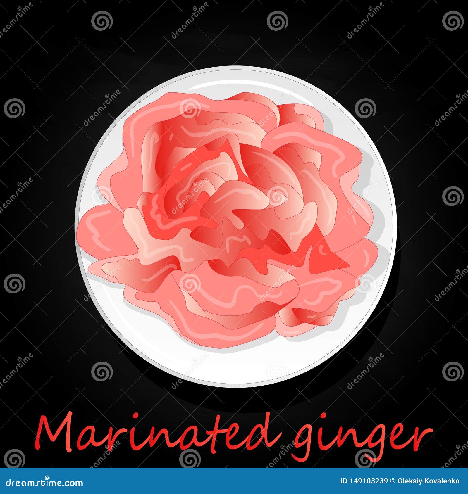 Marinated Ginger Slices Illustration Isolated Stock Vector ...