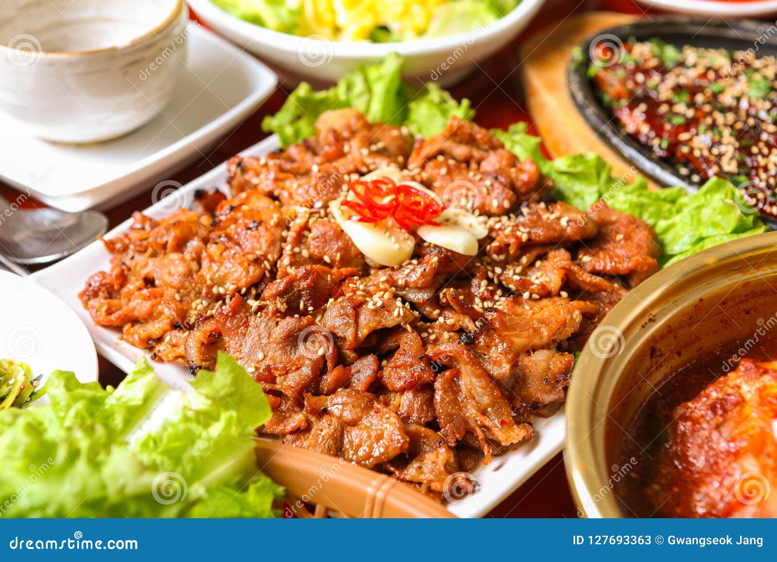 Marinated Grilled Bulgogi stock image. Image of meal - 127693363