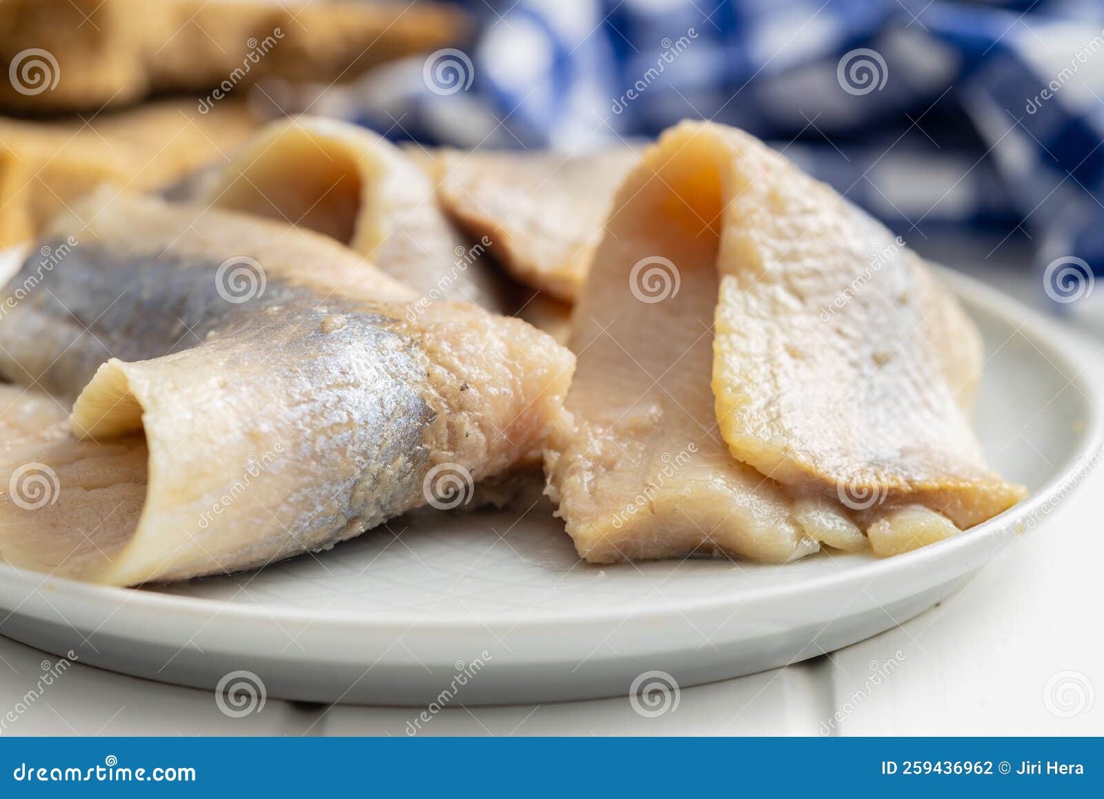 Marinated Herring Fish on Plate Stock Photo - Image of pickle ...