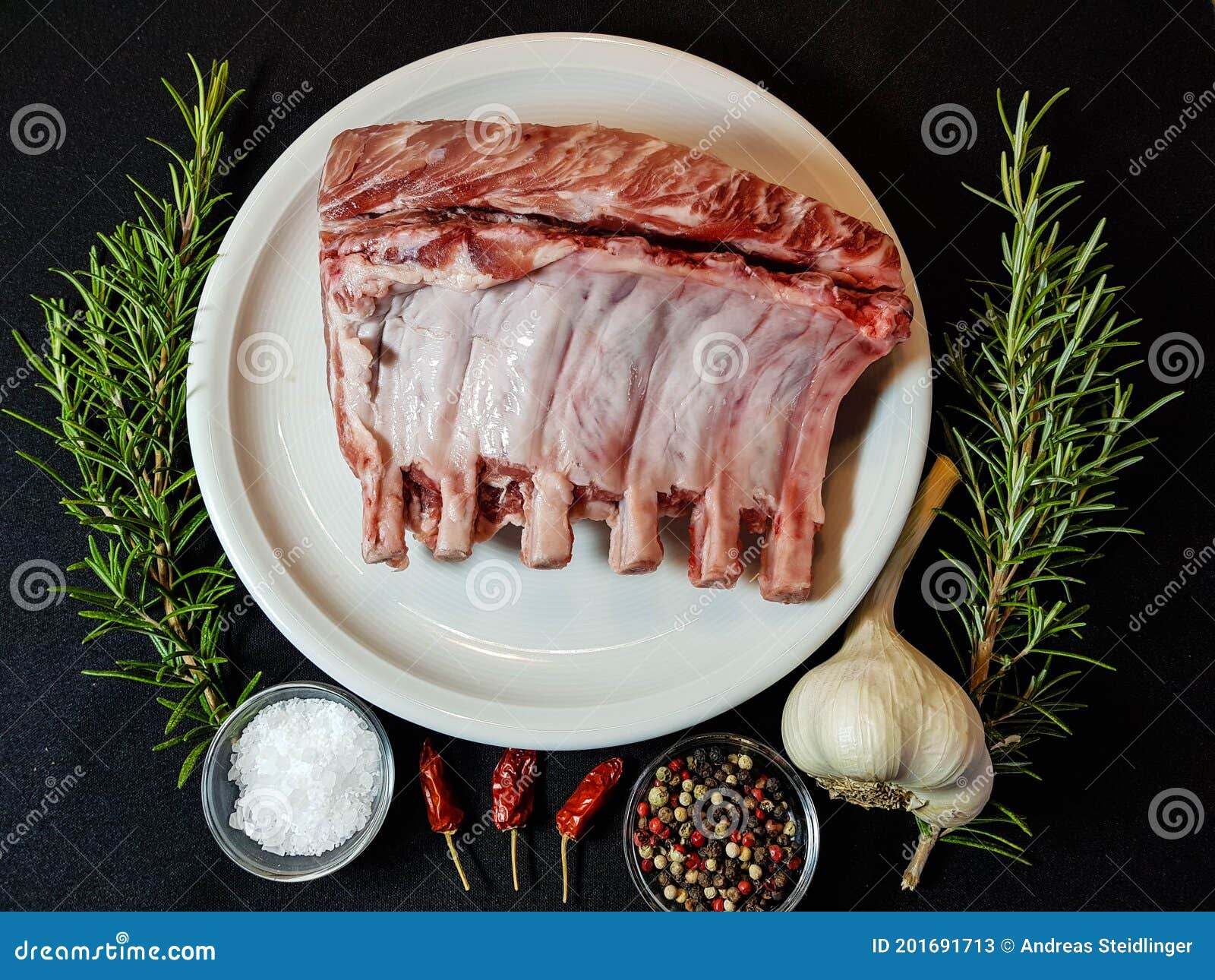 Marinated Iberico carree stock image. Image of olive - 201691713