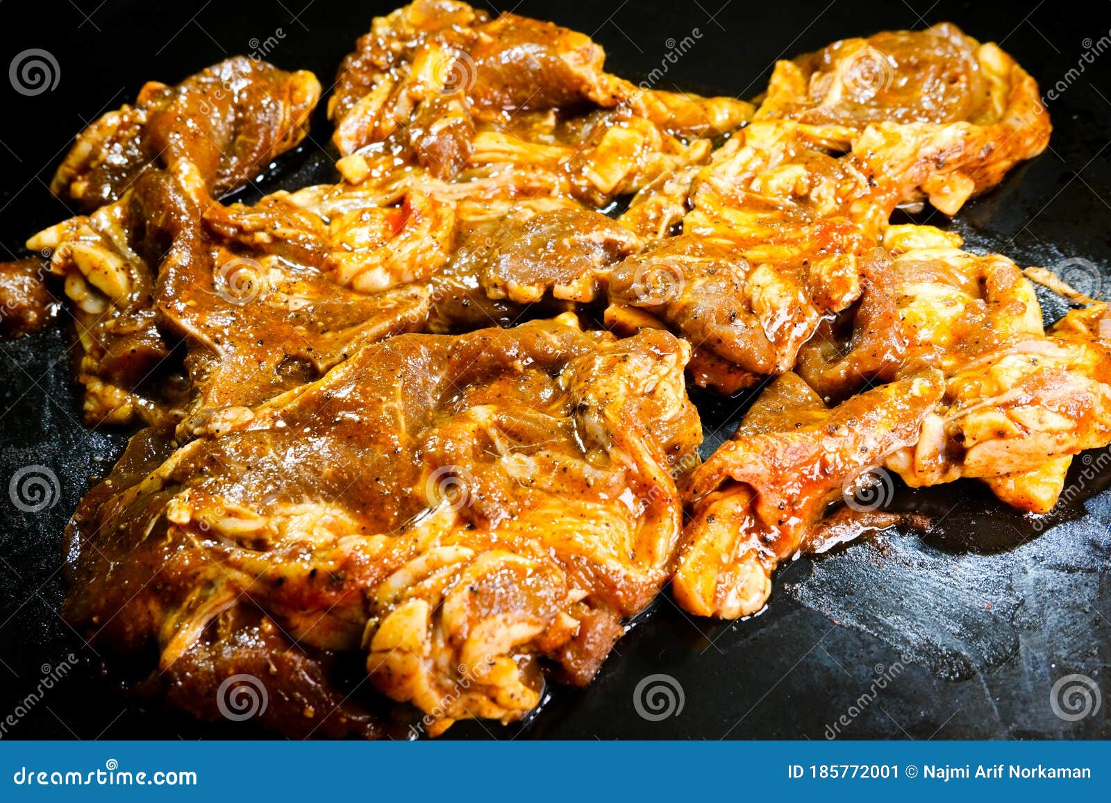 Marinated Lamb Waiting To Grilled Stock Image - Image of beef, rosemary ...