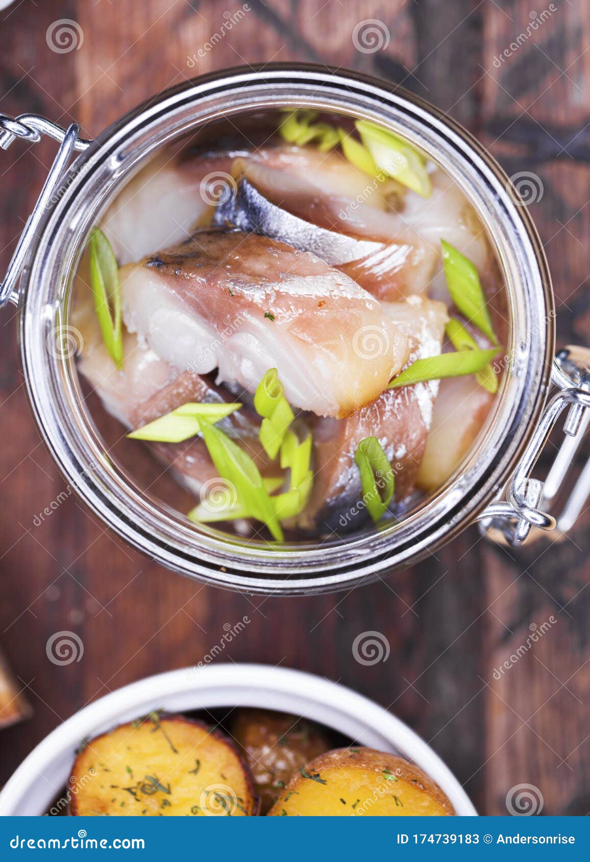 Marinated Mackerel in a Glass Jar - Snack Under Vodka Stock Image ...