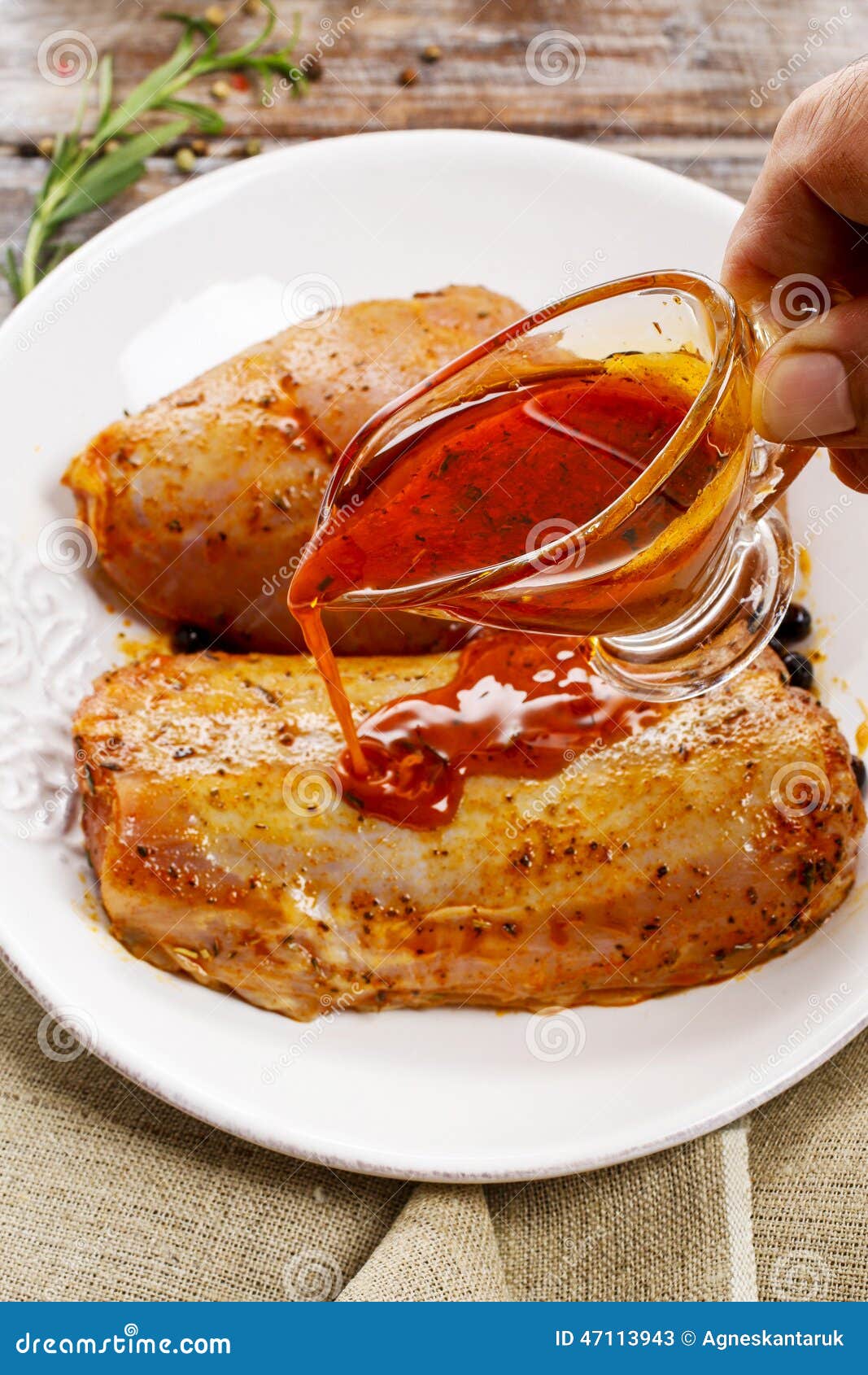 Marinated meat stock image. Image of marinated, fillet - 47113943