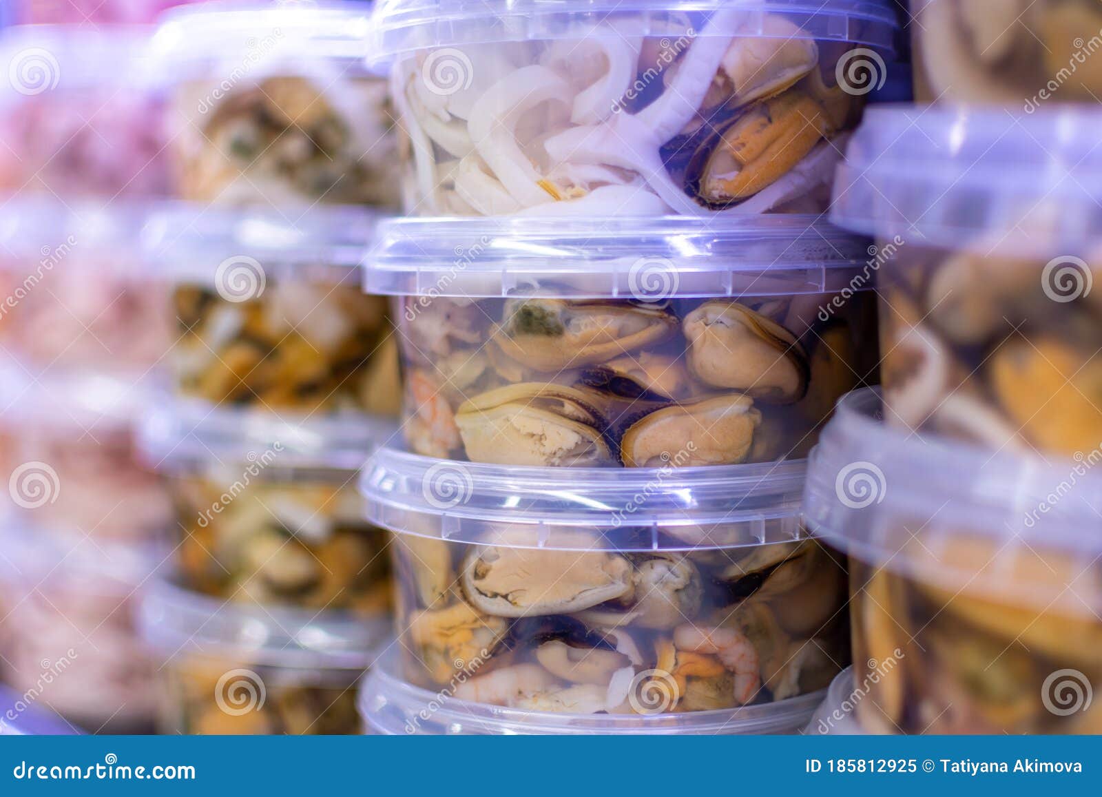 Marinated Mussels in Sauce. Pickled Mussels, Close Up Stock Image ...