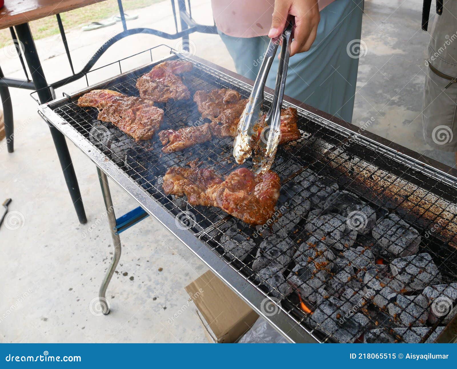 Marinated Mutton with Spices, Grilled and Smoked Stock Image - Image of ...