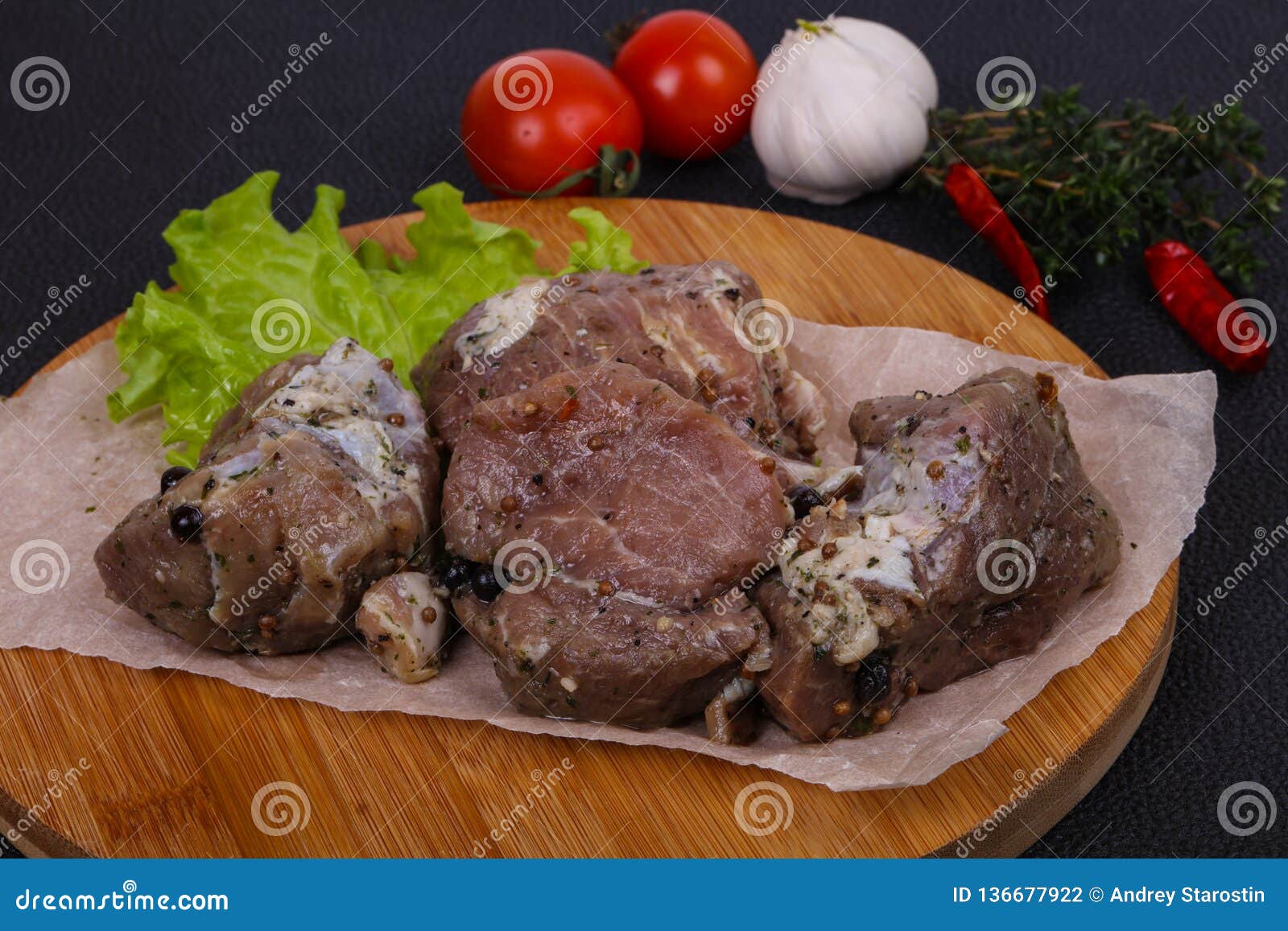 Marinated Pork Meat Ready for Coocking Stock Photo - Image of grill ...