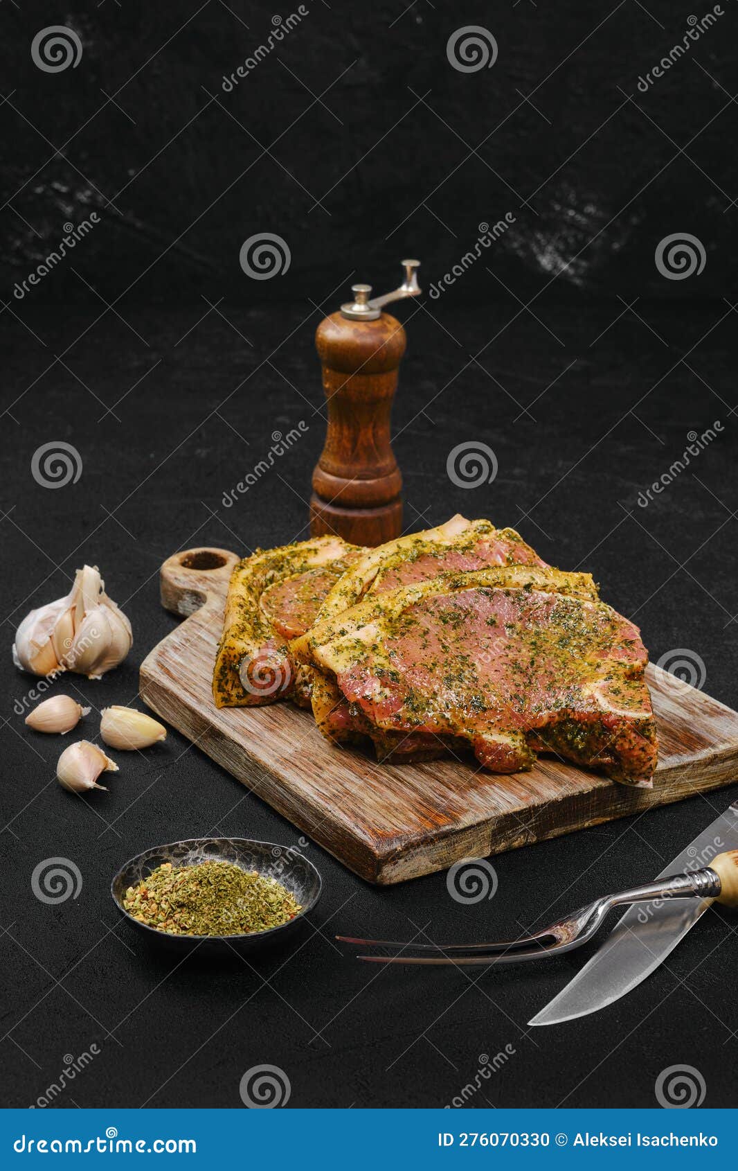Marinated Pork Rib Chop with Spice Stock Photo - Image of sirloin ...