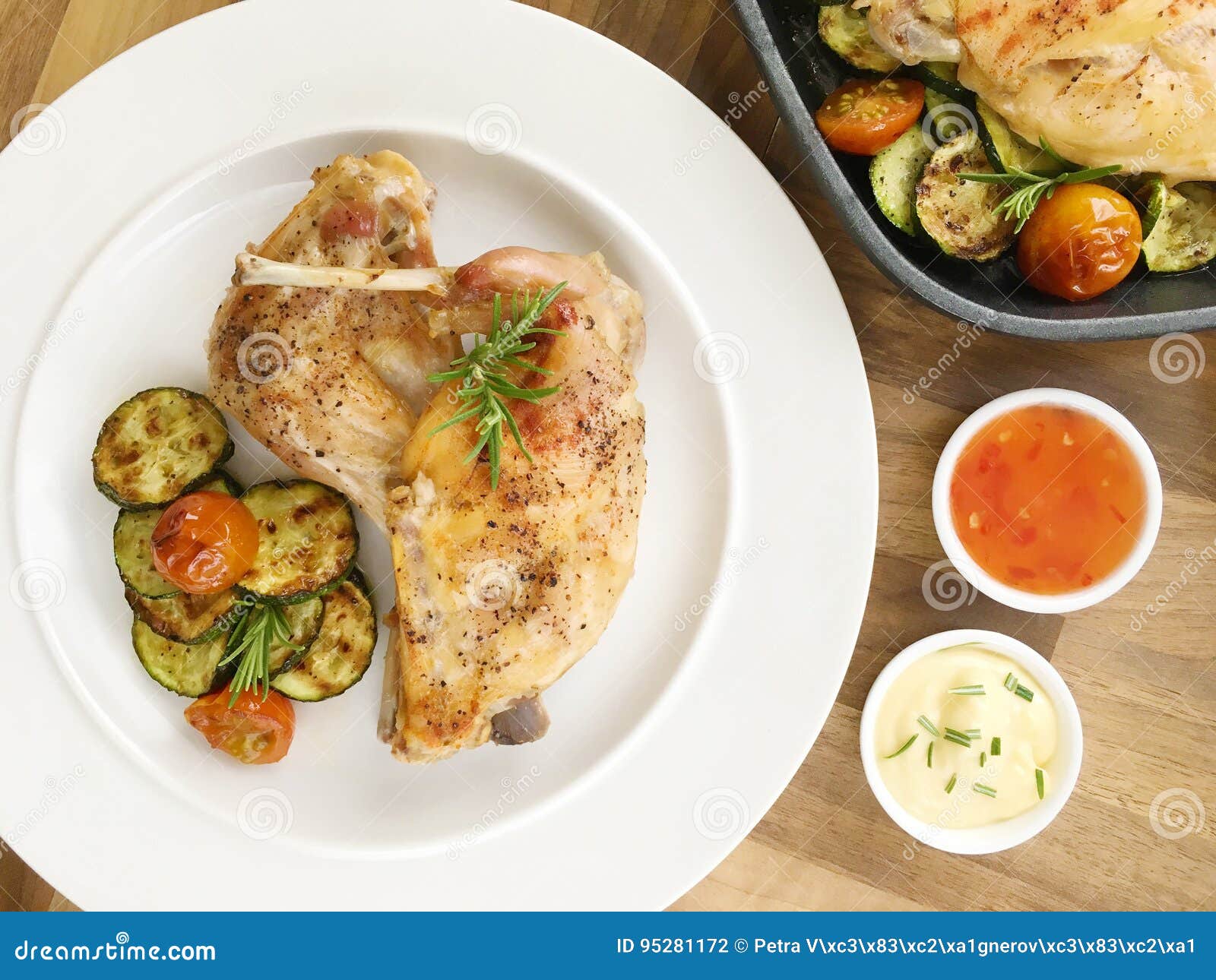 Marinated Rabbit and Grilled Vegetable - Tomatoes and Zucchini. Top ...