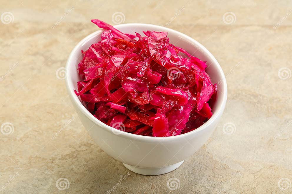 Marinated Red Cabbage in the Bowl Stock Image - Image of pickling ...