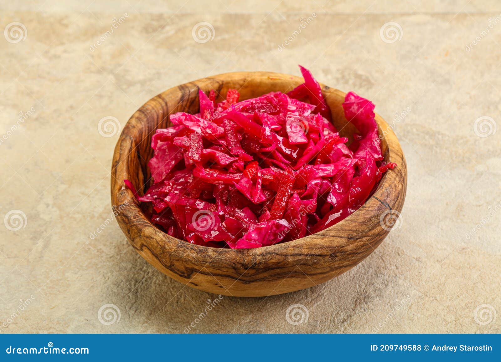 Marinated Red Cabbage in the Bowl Stock Photo - Image of rustic ...