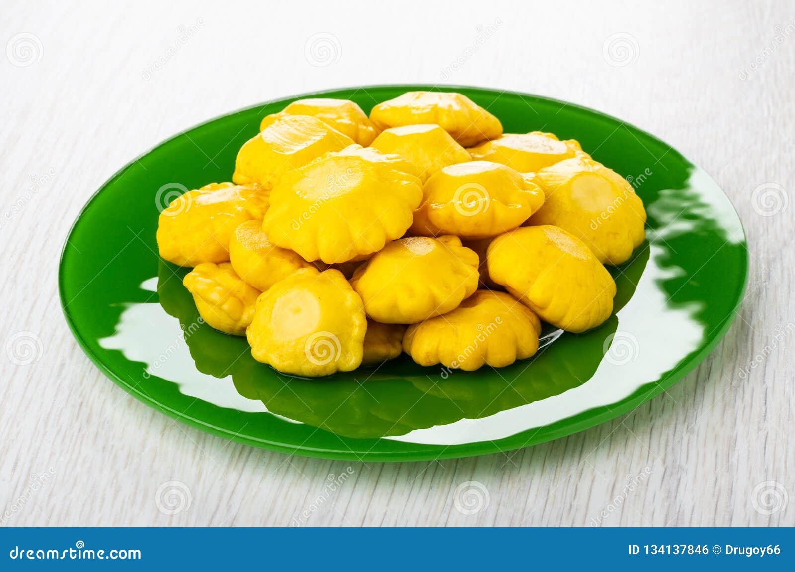 Marinated Squash in Plate on Wooden Table Stock Photo - Image of ...