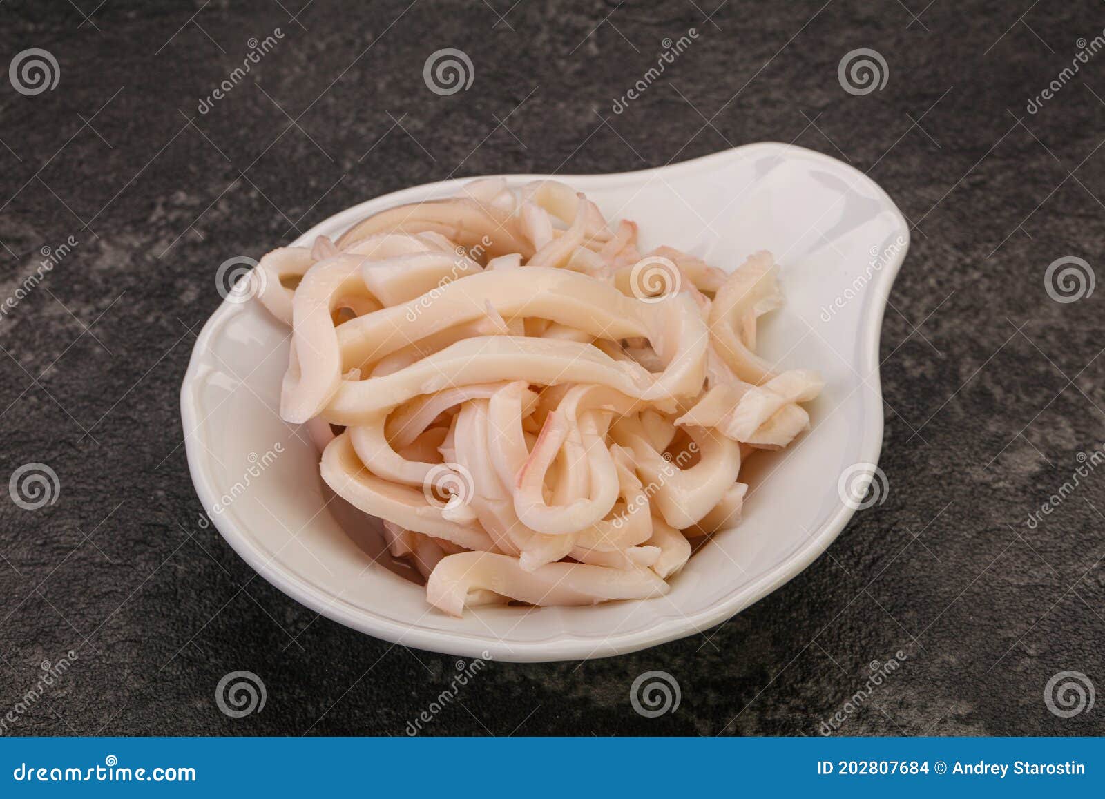 Marinated Squid Slices in the Bowl Stock Photo - Image of cuisine ...