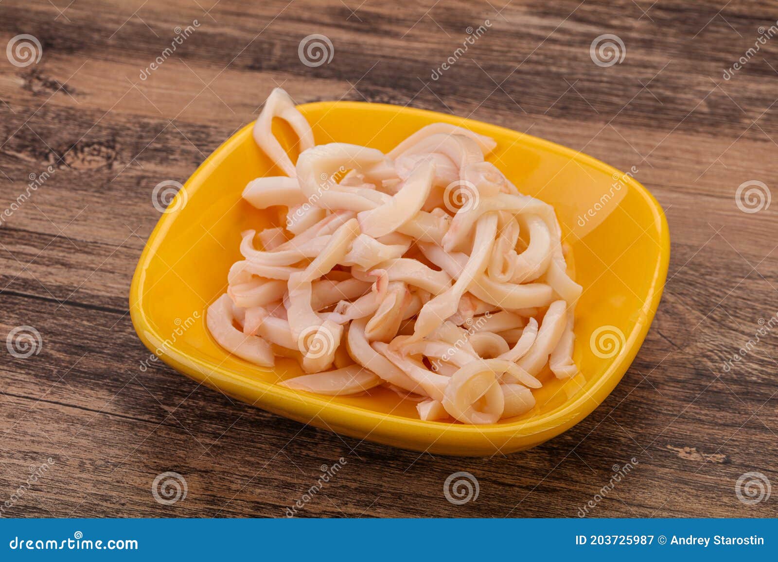 Marinated Squid Slices in the Bowl Stock Image - Image of barbecue ...