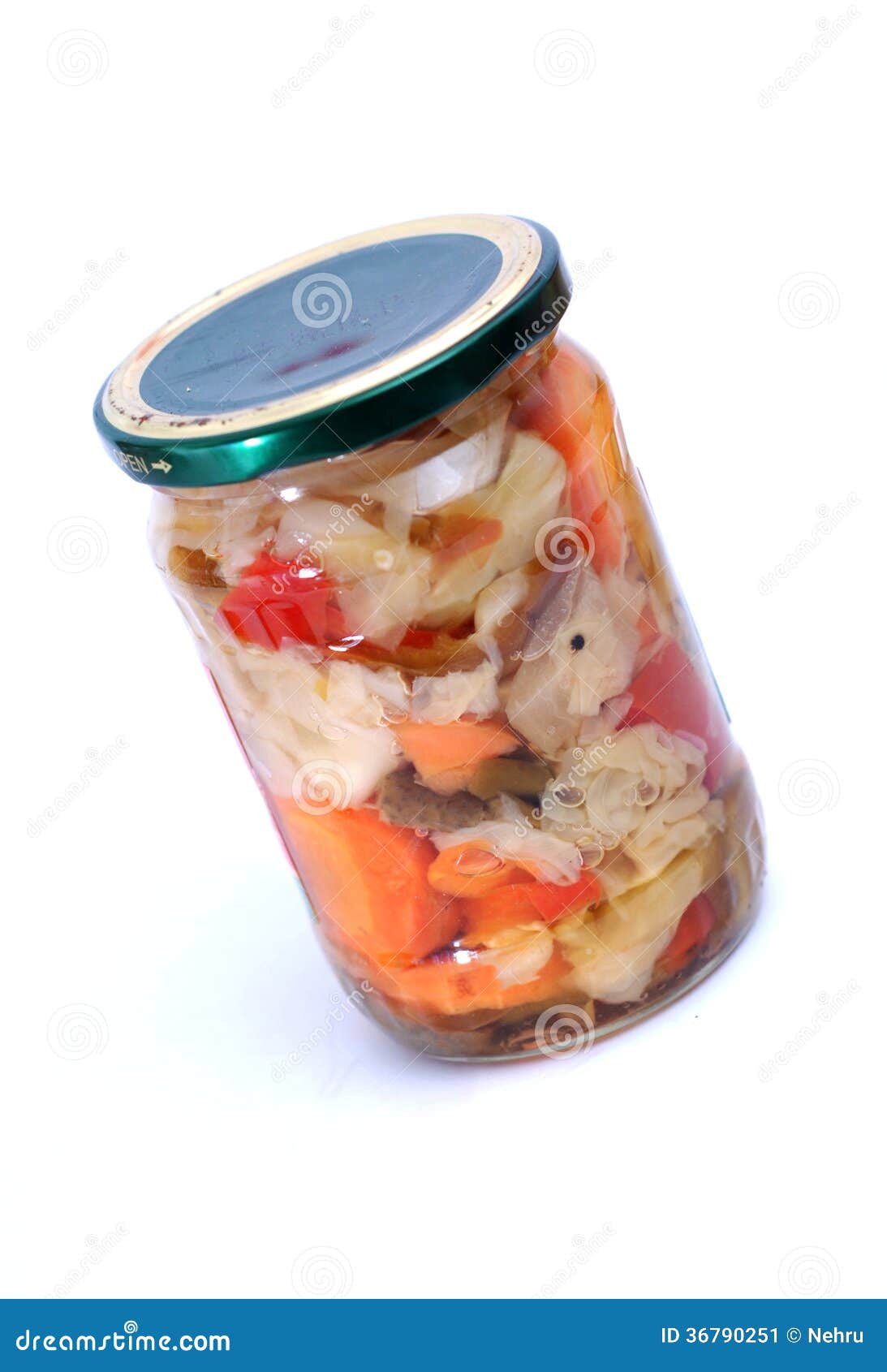 Marinated Vegetables in Jar Stock Image - Image of snack, green: 36790251