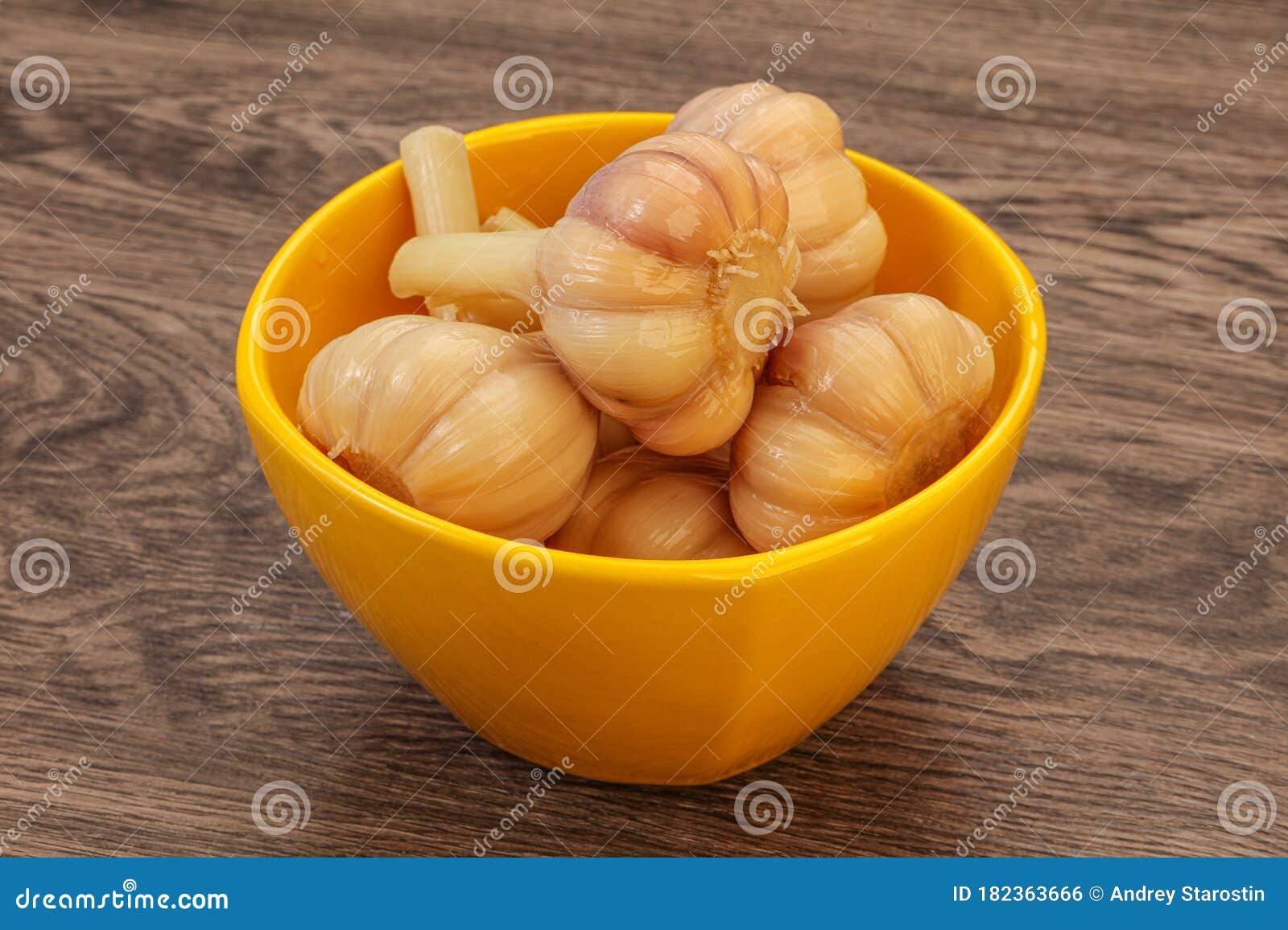 Marinated Garlic in the Bowl Stock Photo - Image of clove, organic ...