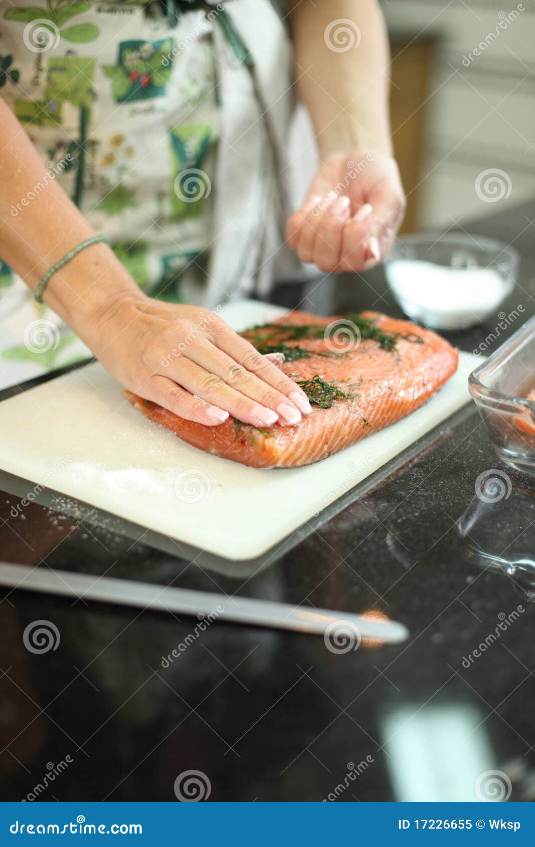 Marinating Salmon Fish stock image. Image of cook, seafood - 17226655