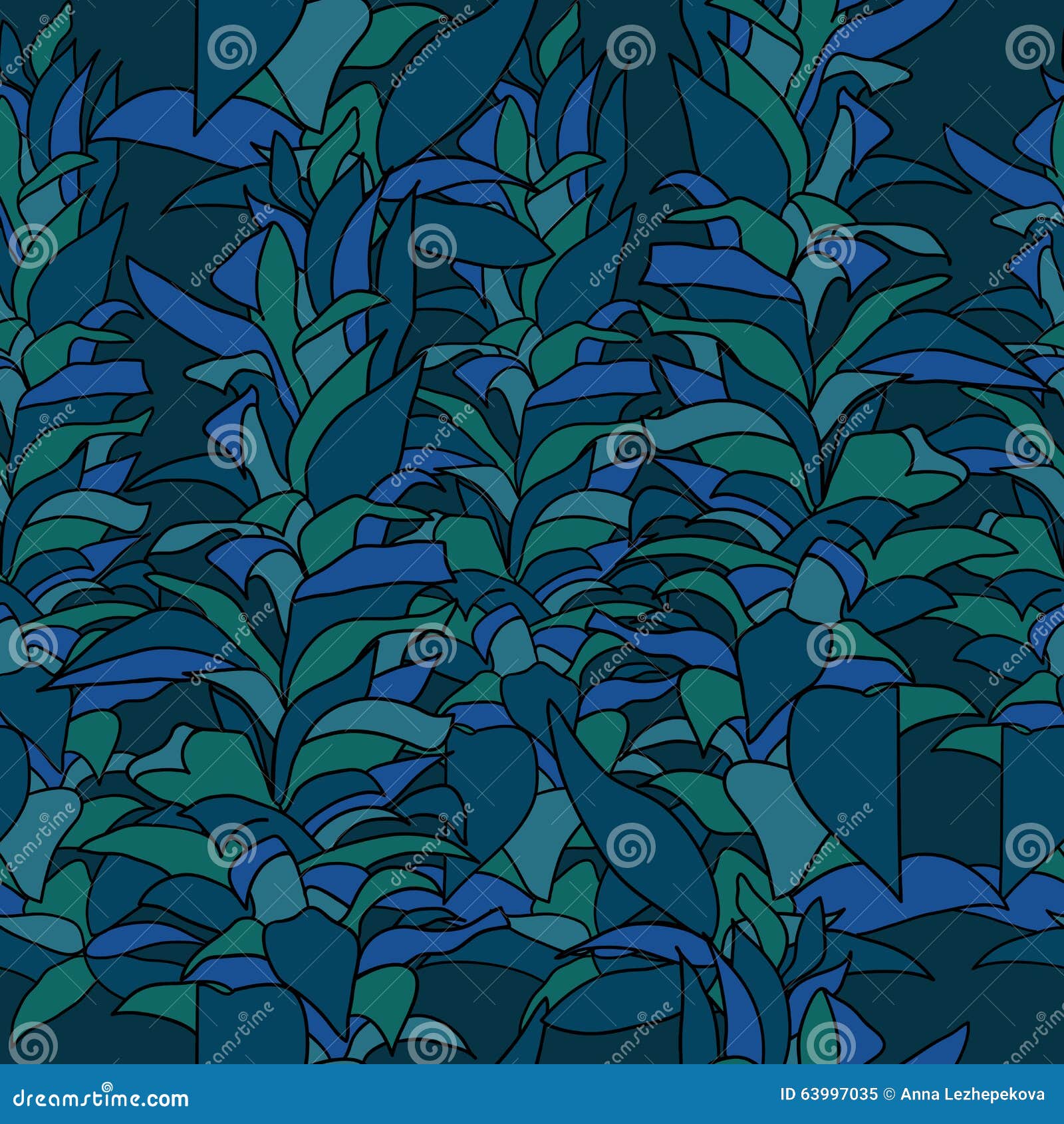 Algae Seamless Pattern. Vector Cartoon Undersea Seaweed Illustration ...