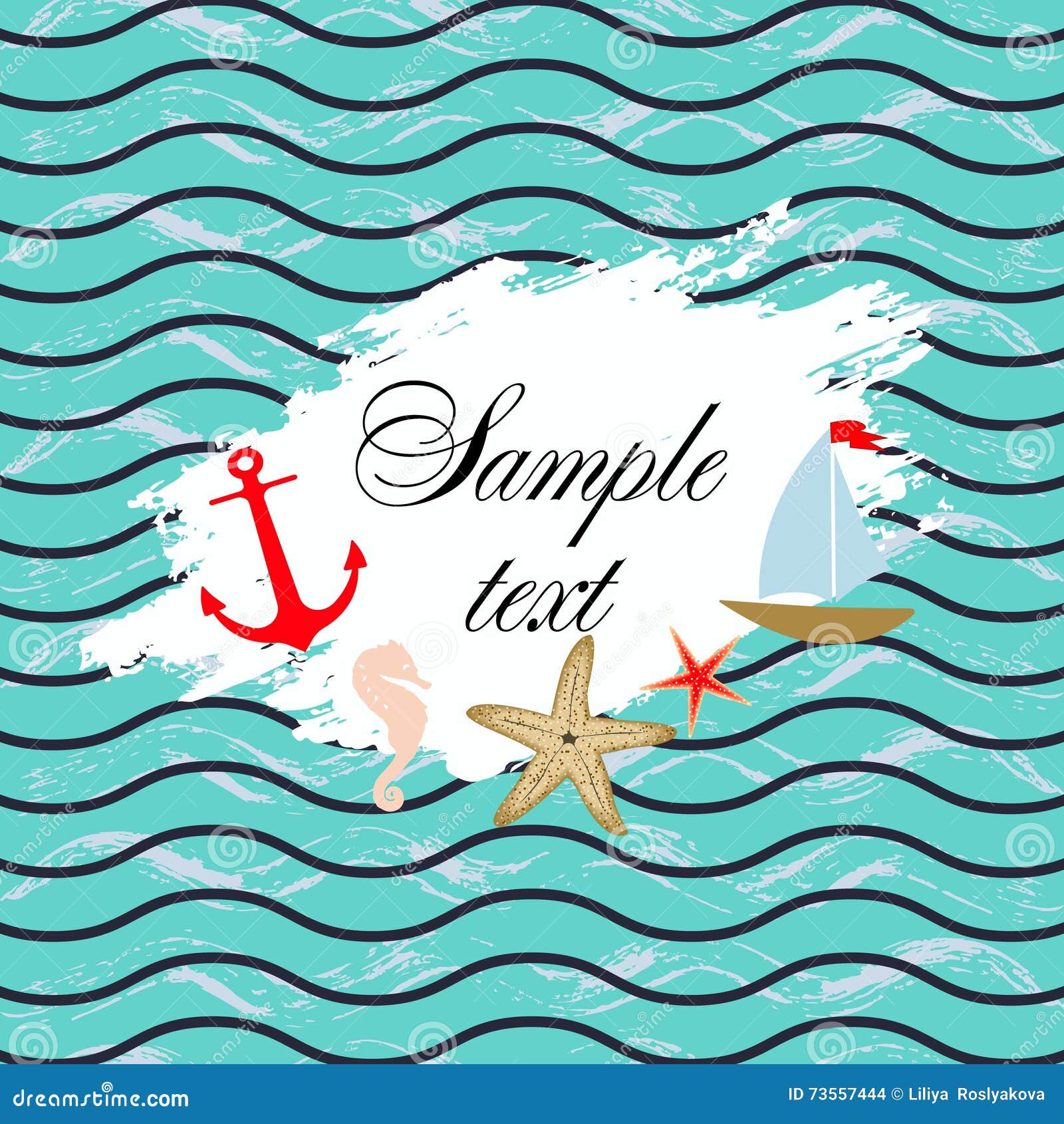 Marine Background. Template, Design Stock Vector - Illustration of ...