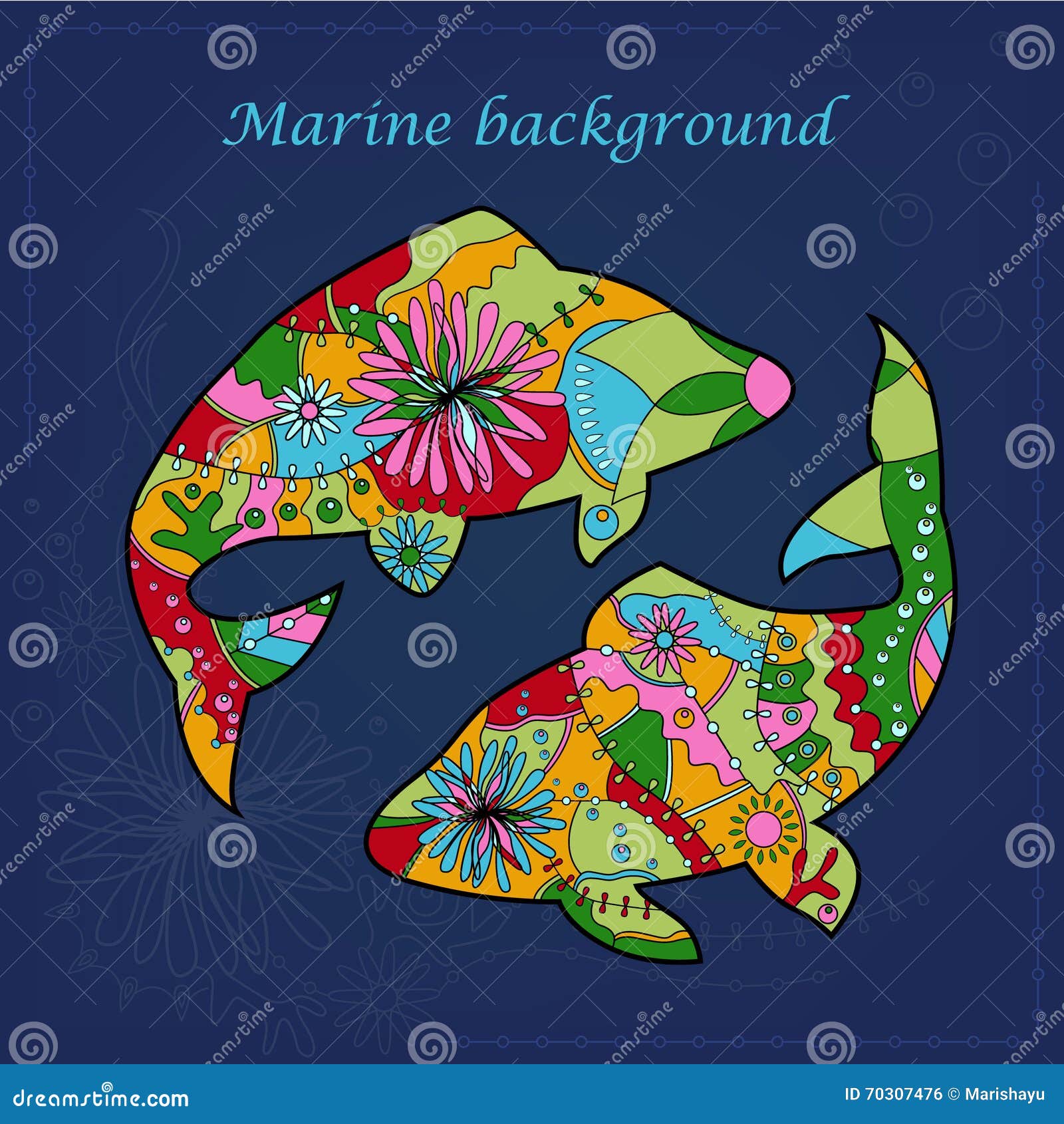 Marine background stock illustration. Illustration of line - 70307476