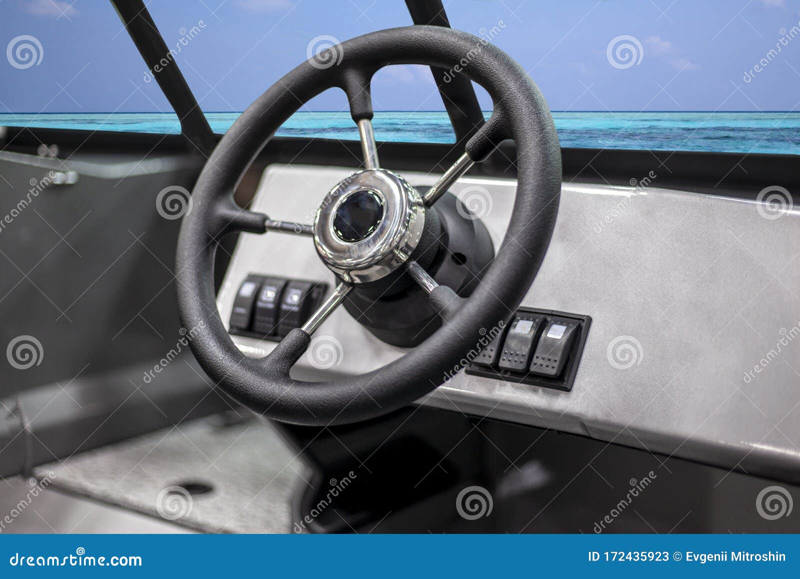 Marine Boat Control Wheel and Navigation Implement Stock Image - Image ...