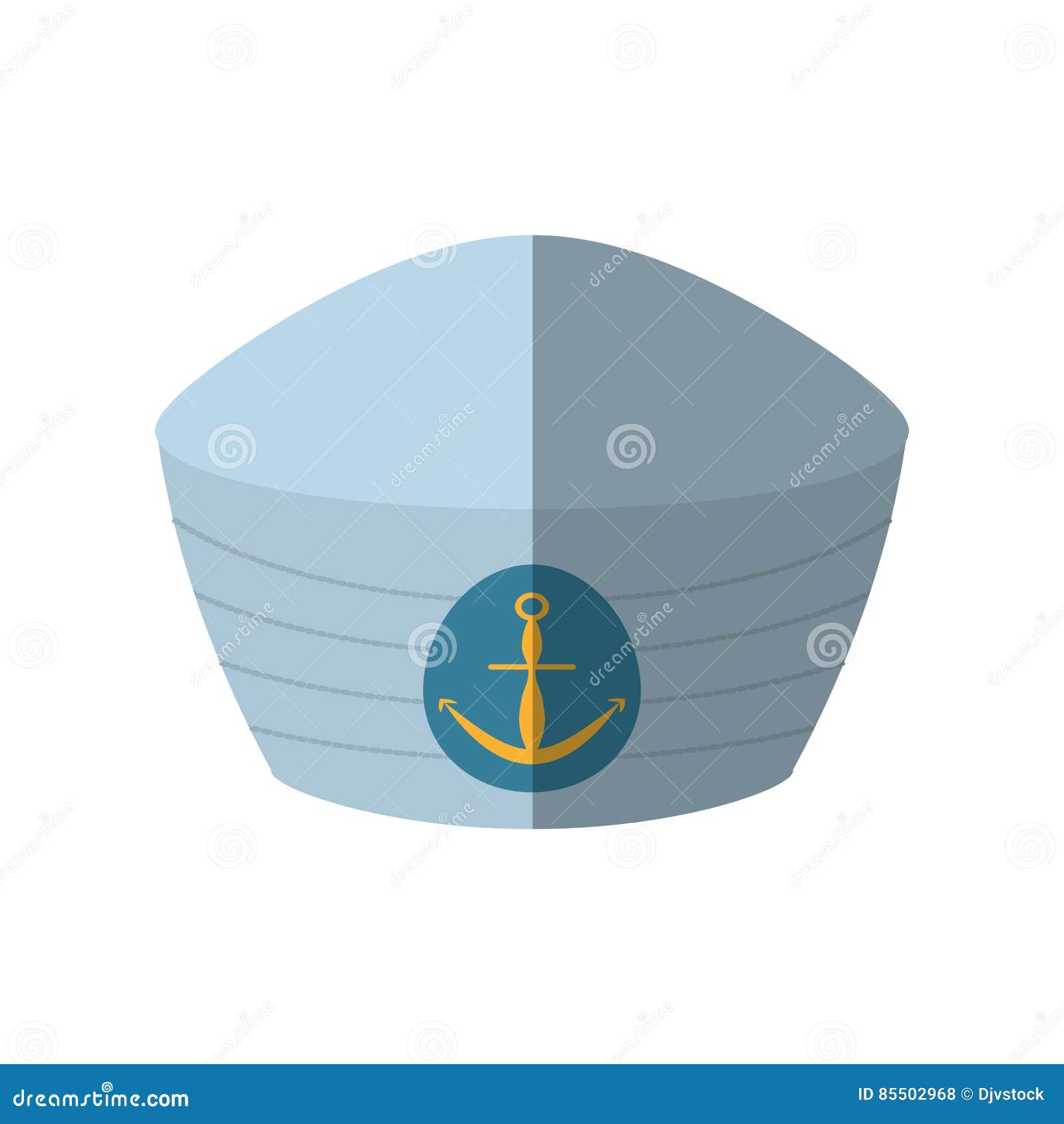 Marine Cap Captain Boat with Anchor Shadow Stock Illustration ...