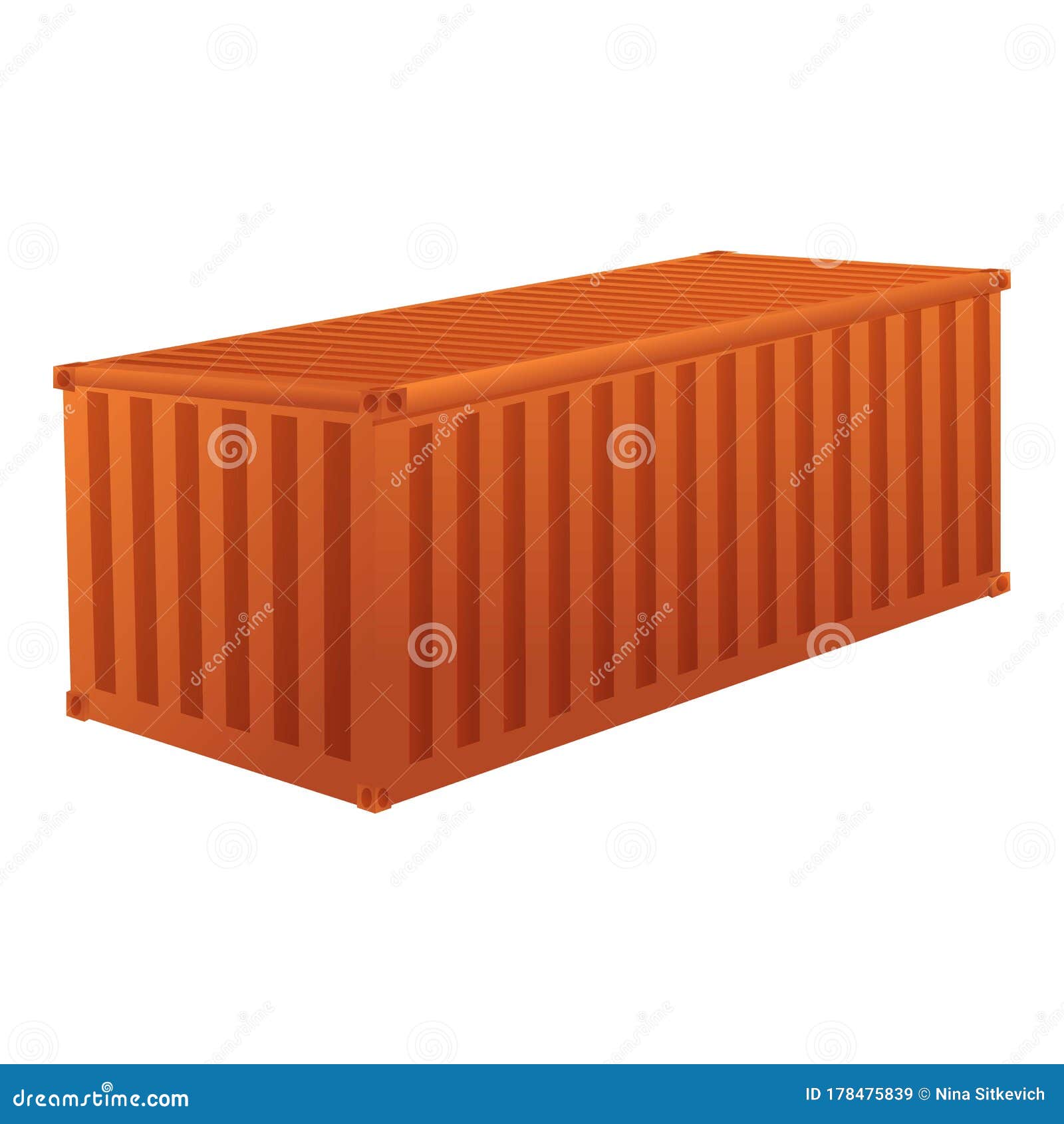 Marine Cargo Container Icon, Cartoon Style Stock Vector - Illustration ...