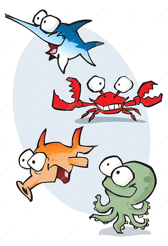 Marine Cartoons stock illustration. Illustration of fish - 22929066