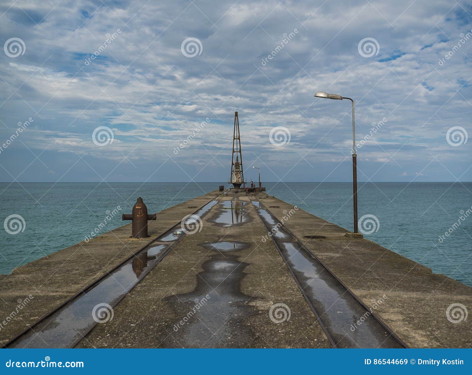 Marine Concrete Breakwaters Anchors In Shallow Water. Traveling-wave ...