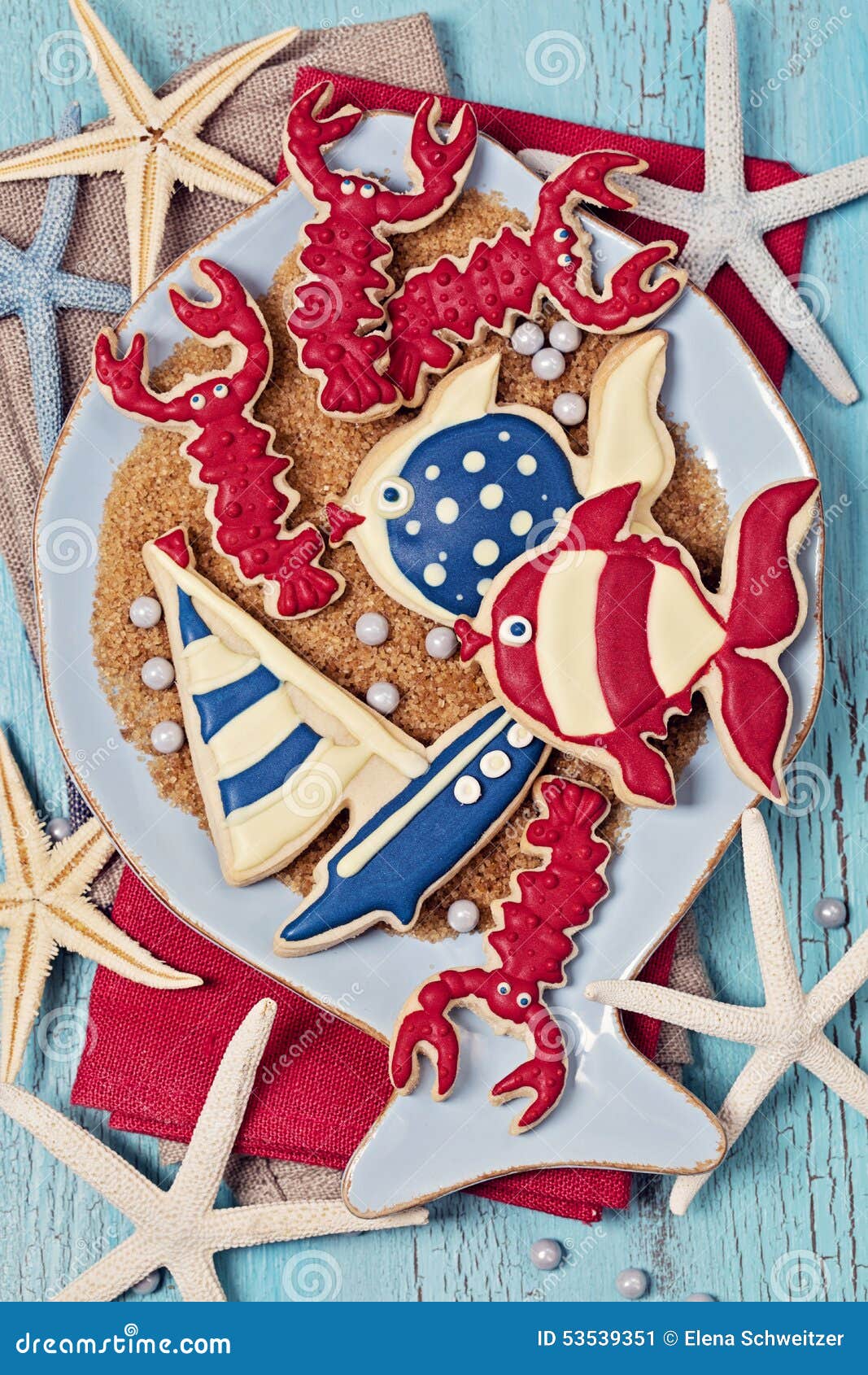 Marine cookies stock image. Image of crab, party, holiday - 53539351